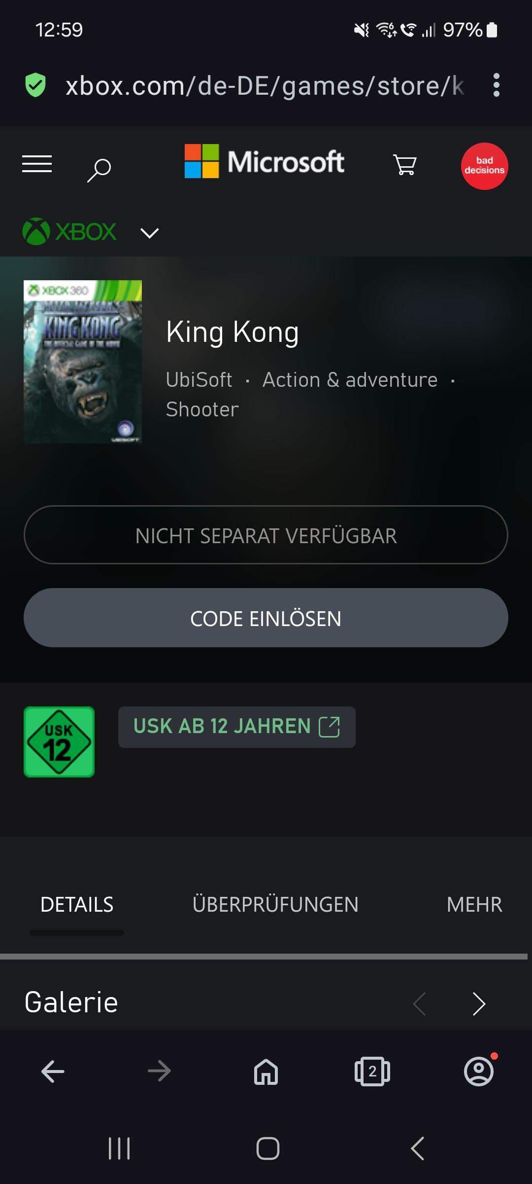 King Kong auf Xbox Series S? (Microsoft, Xbox One, Xbox Live Gold)