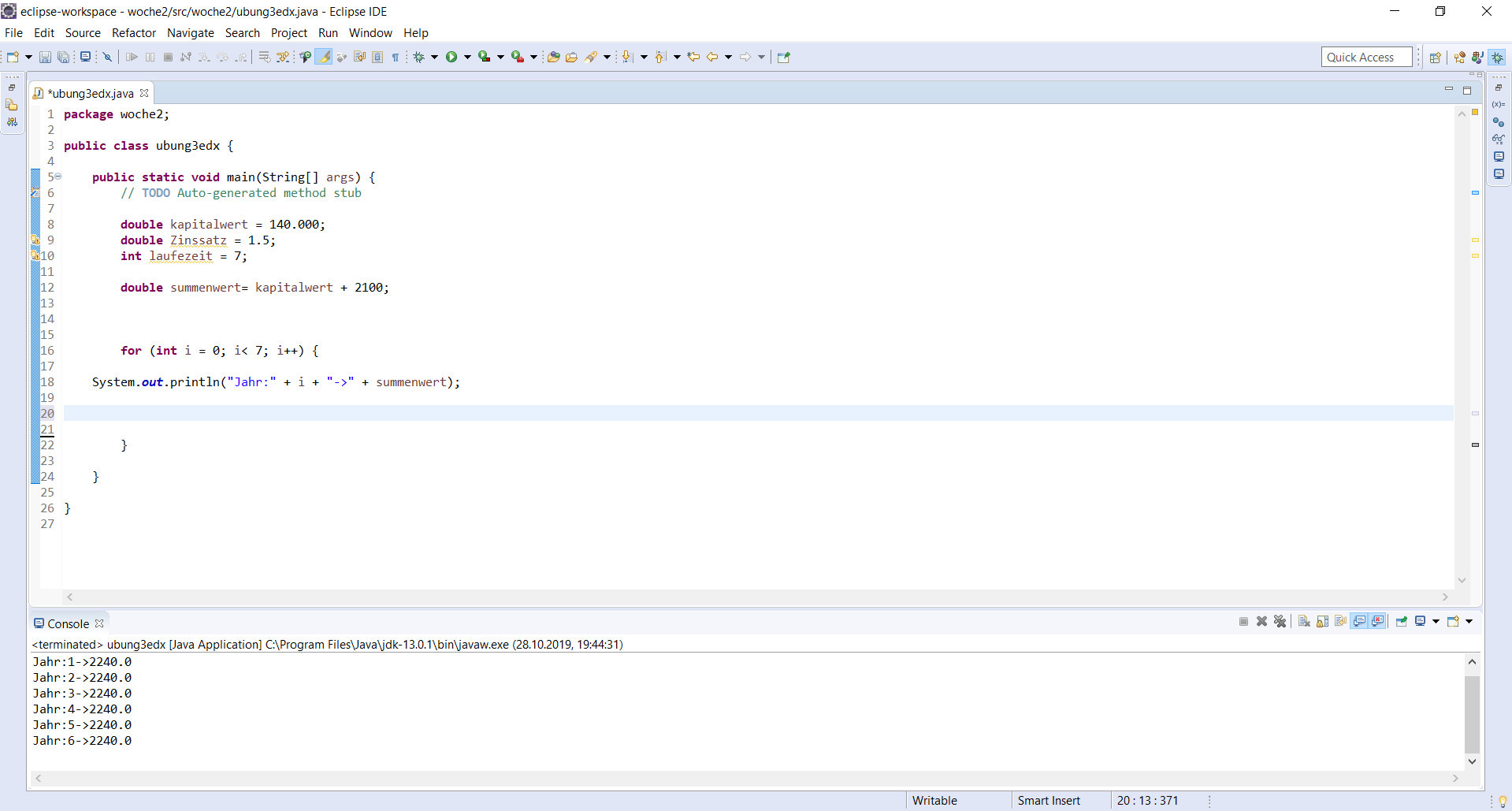 Könnt ihr mir bei diese Java Aufgabe helfen? (Computer, Mathematik, programmieren)
