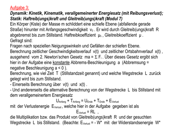 Könnt ihr mir hier vielleicht bei der Aufgabe helfen? (Formel, Statik ...