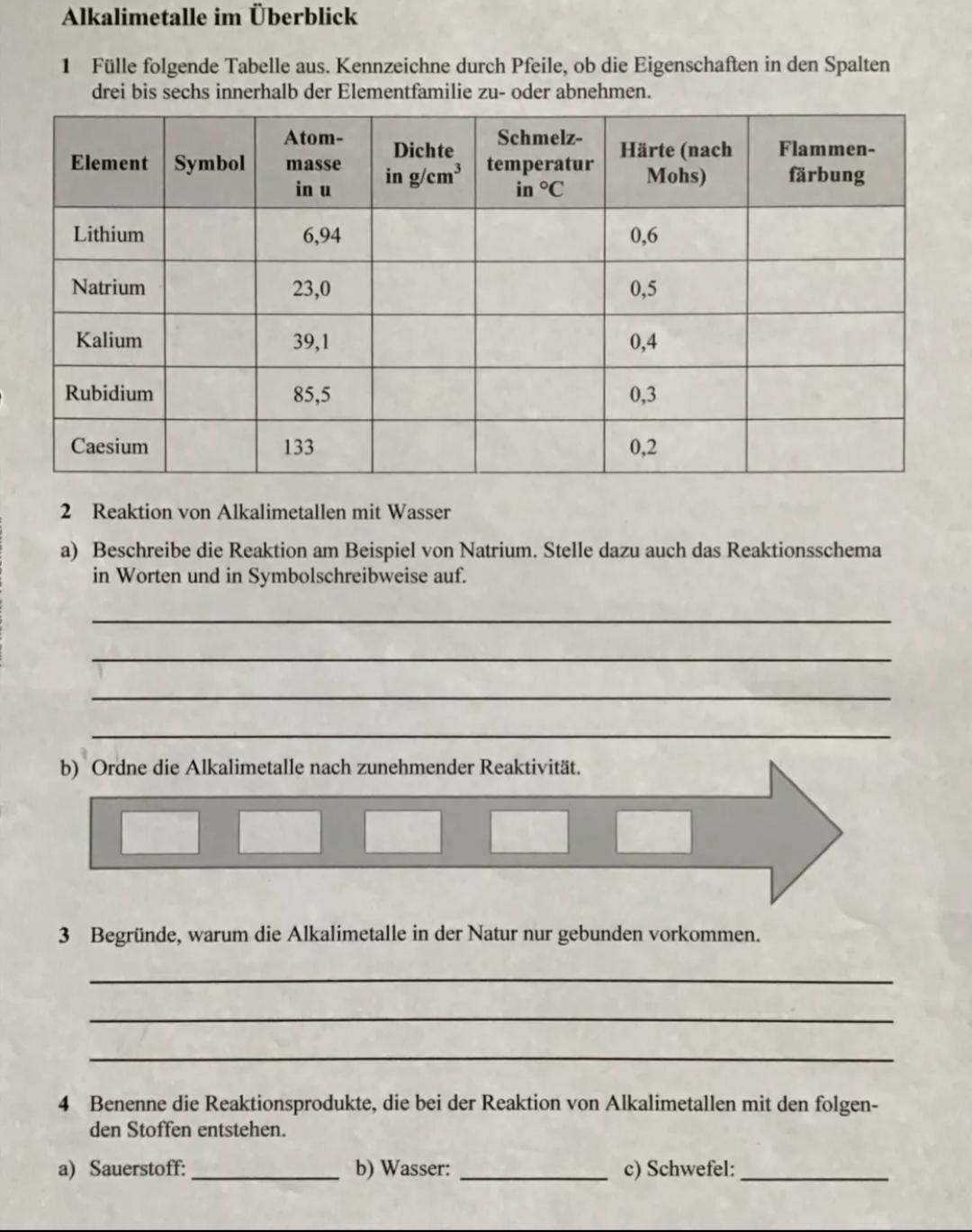 Könnte mir bitte jemand in Chemie helfen? (Schule, Hausaufgaben ... Könnte mir bitte jemand in Chemie helfen? (Schule, Hausaufgaben ...