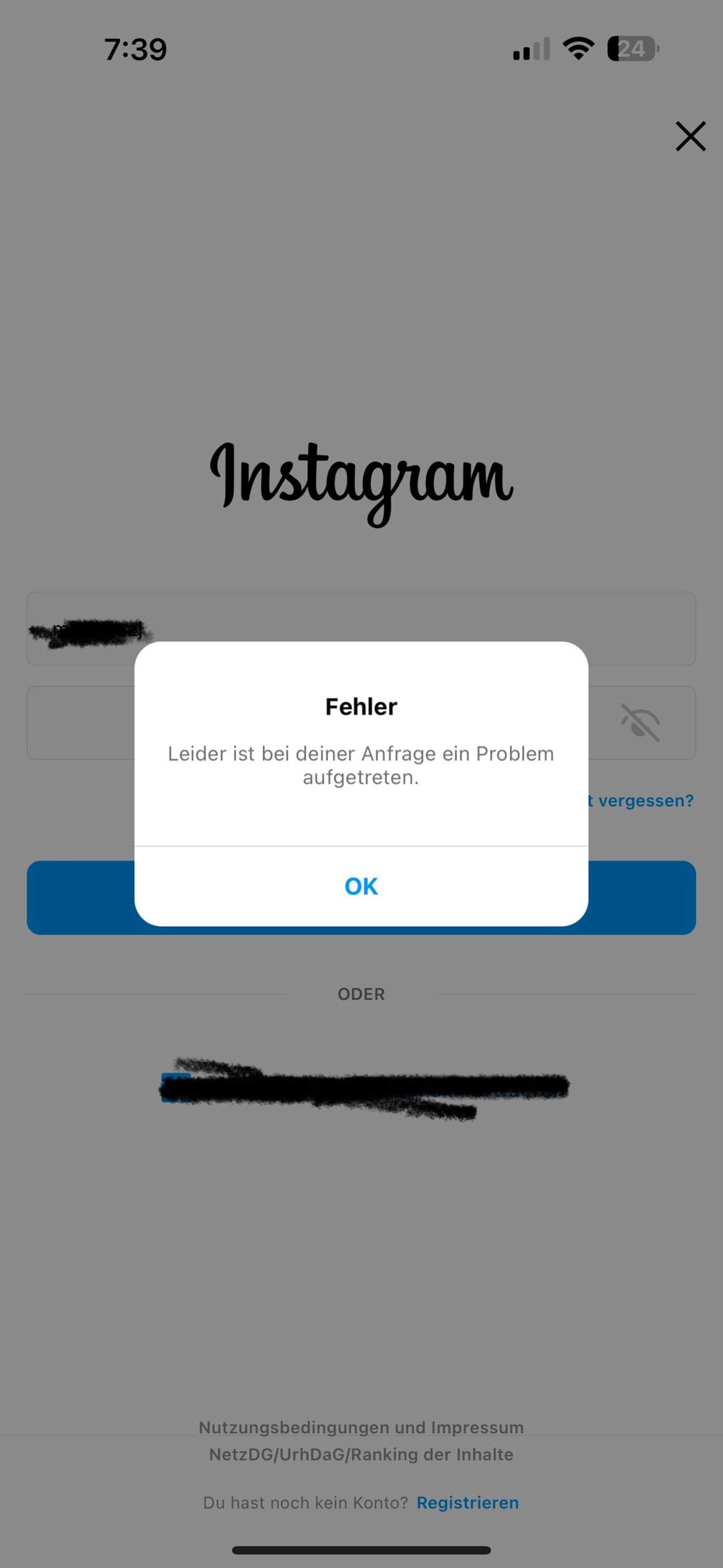 Komme nicht mehr in die Insta App rein? (Instagram, Account, Konto)
