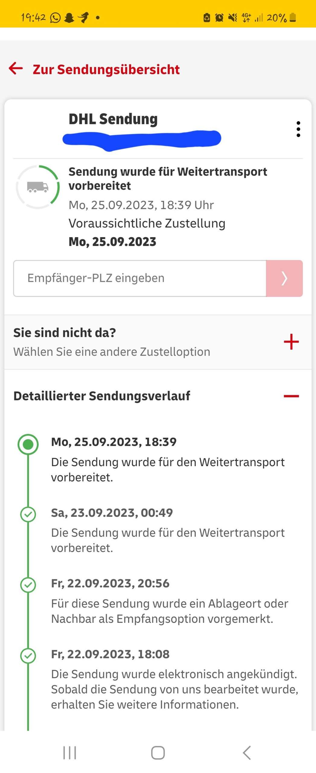 Kommen meine pakete noch? (DHL, Zustellung, Sendungsnummer)
