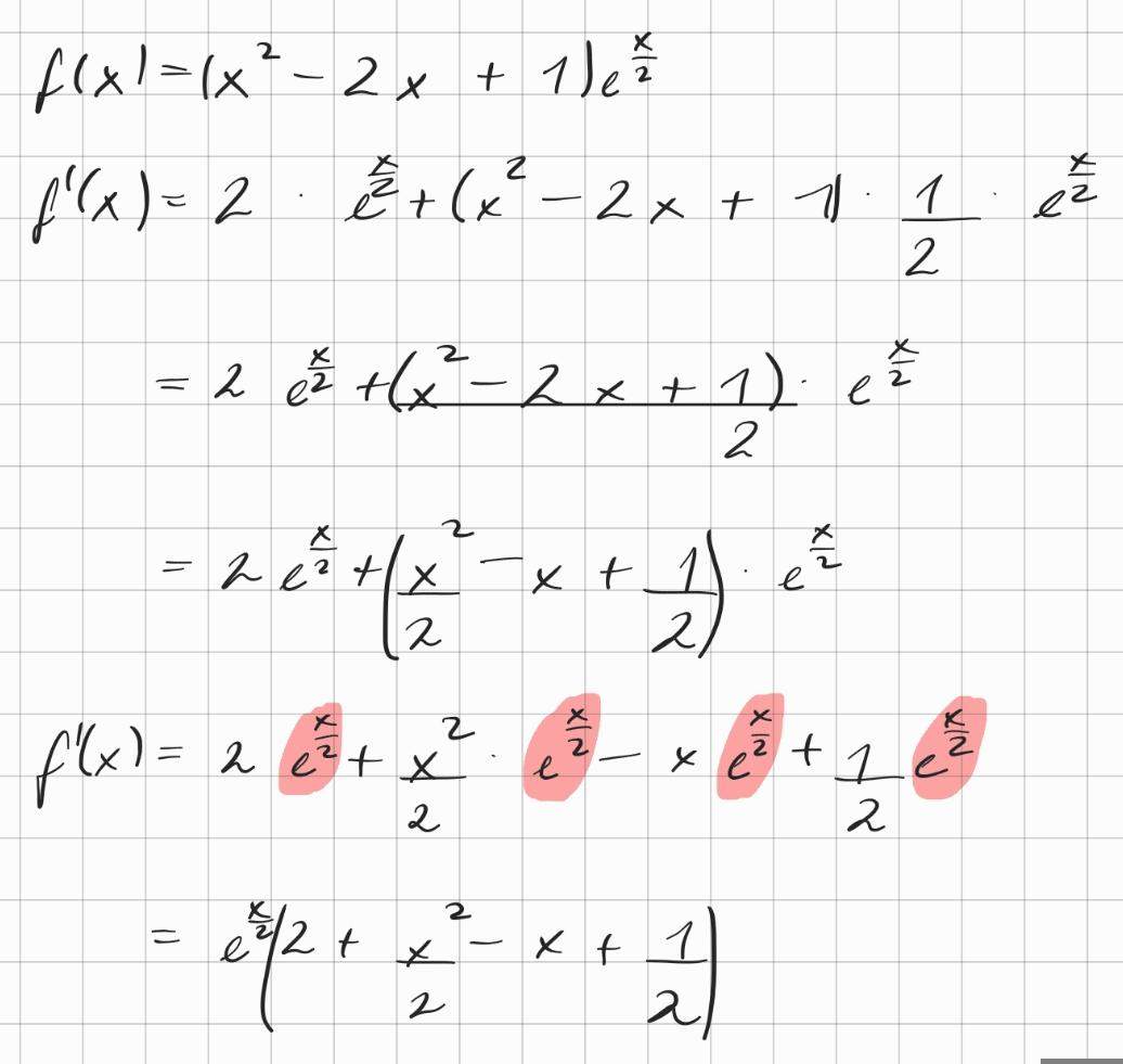 Korrektes Ableiten einer e-Funktion? (Mathematik, rechnen, Gleichungen)