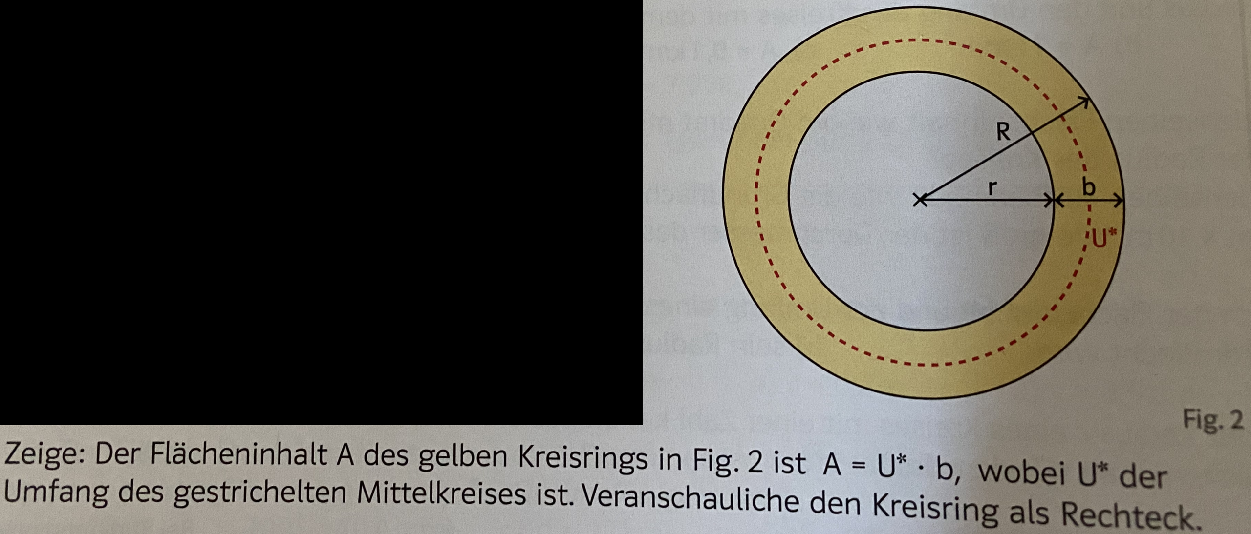 Kreisring als Rechteck veranschaulichen? (Mathematik, Flächeninhalt, Kreis)