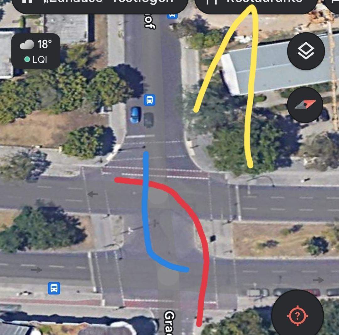 Kreuzung befahren, abbiegen, welche Variante? (Auto, Fahrschule, Verkehr)