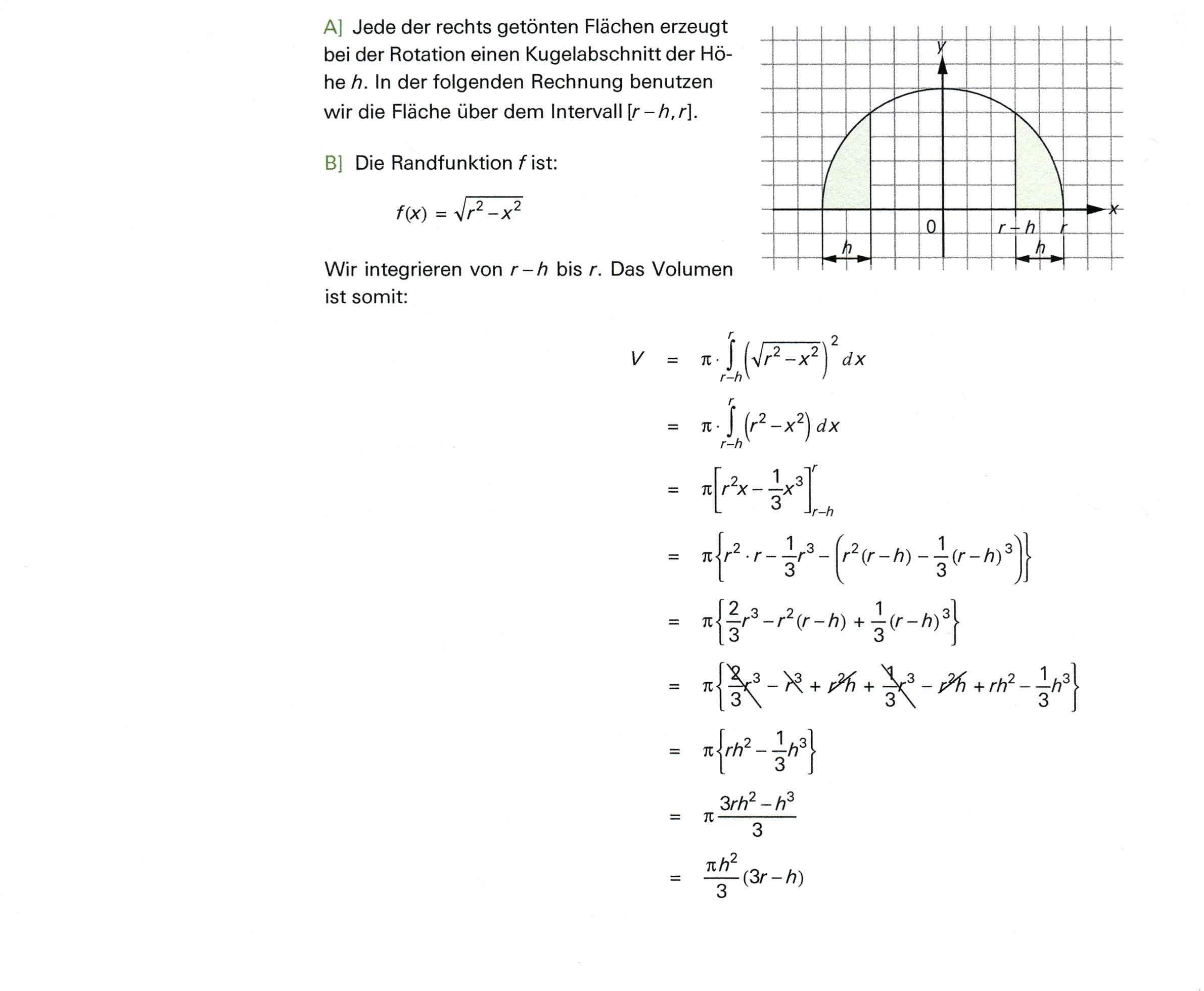 Kugelvolumen via Integralrechnung herleiten? (Computer, Schule, Mathematik)
