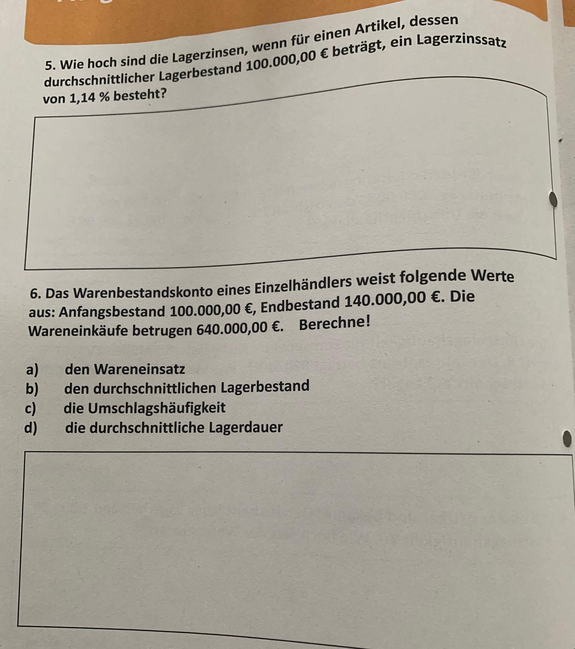 Lagerkennziffern Aufgaben? (Lager, Aufgabenstellung)