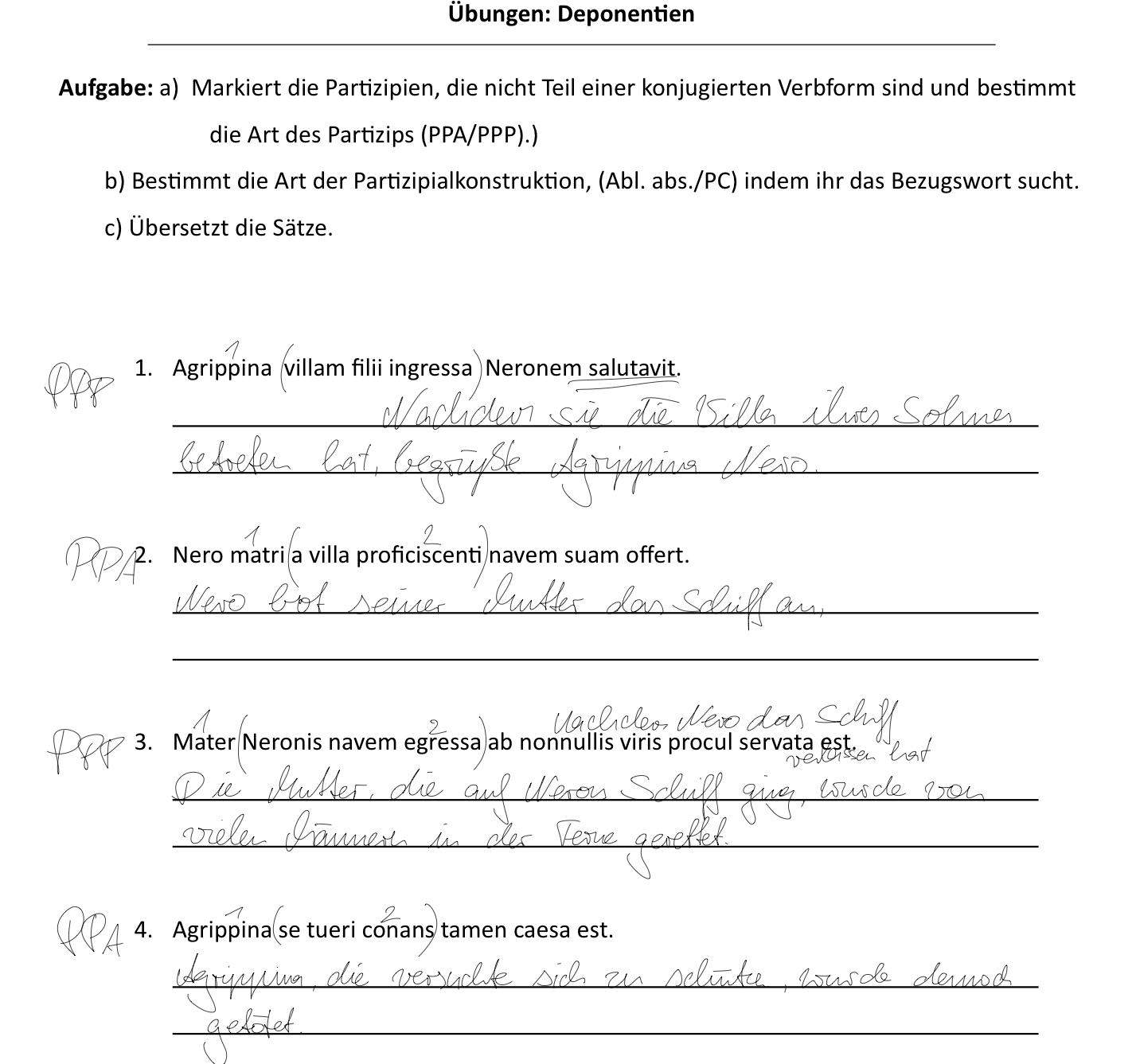 Latein Deponentien mit PPP und PPA brauche Hilfe? (Sprache, Lernen, Grammatik)