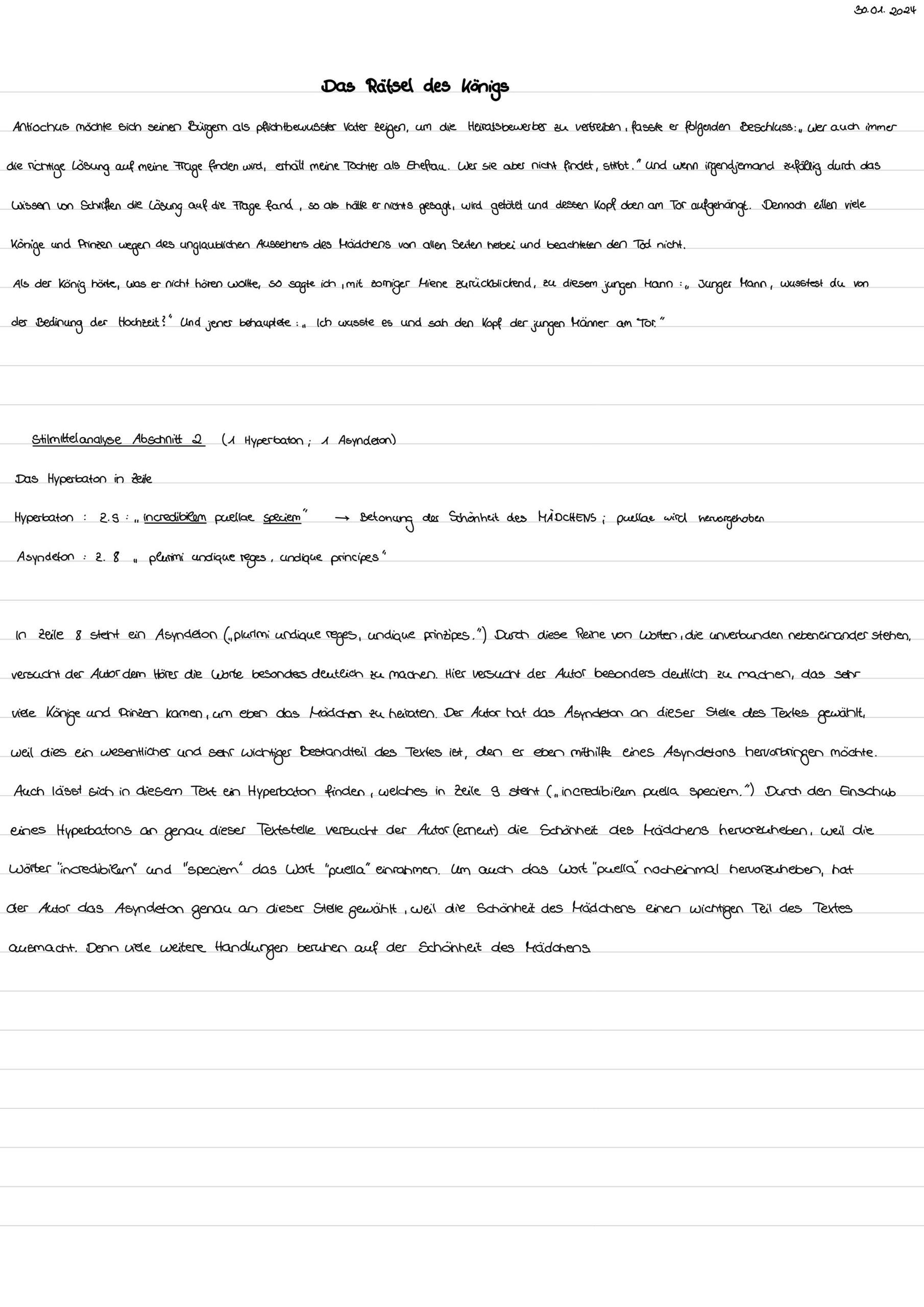 Latein: Stilmittel Asyndeton und Hyperbaton? (Sprache, Hausaufgaben ...
