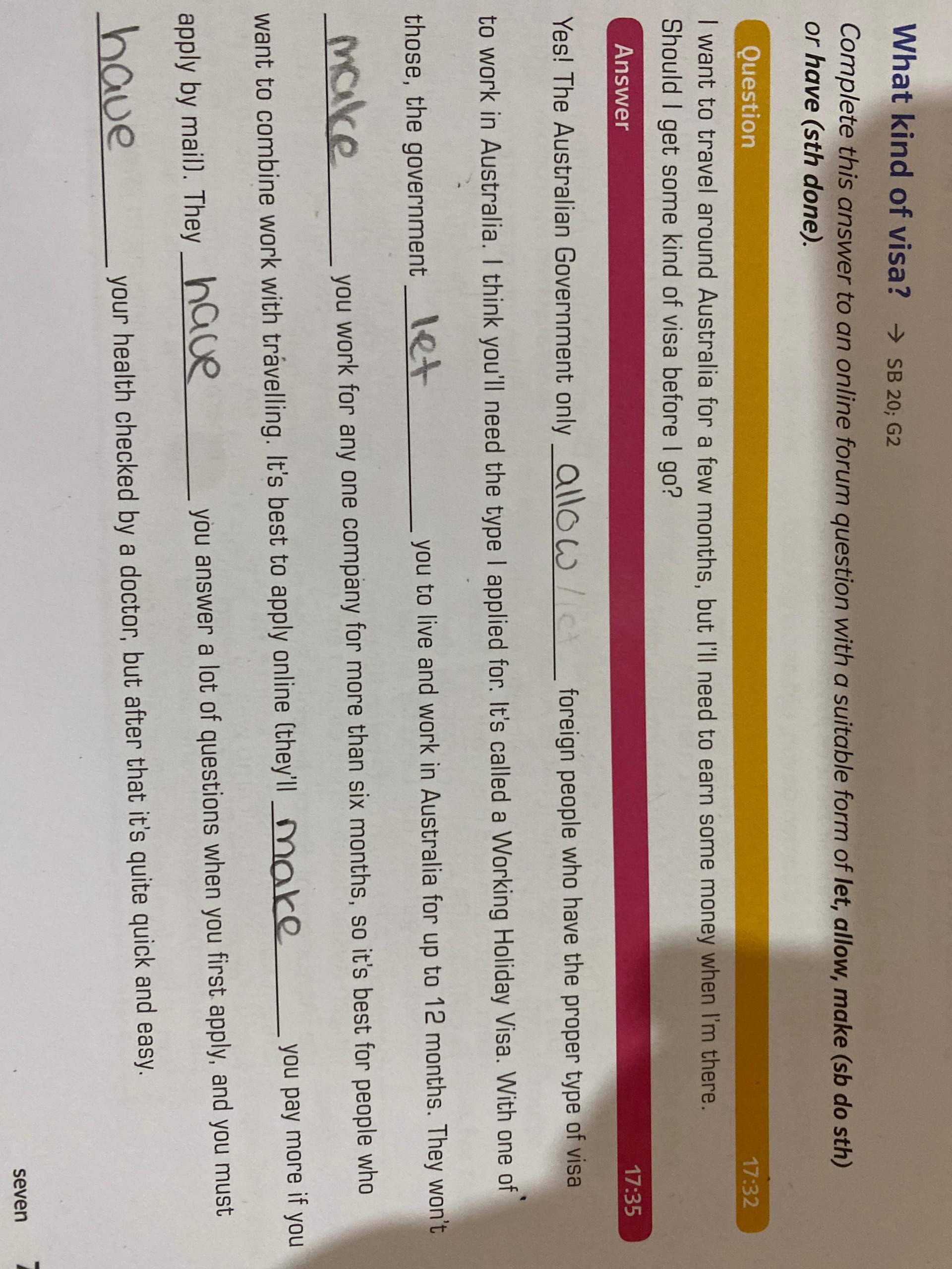 Let allow make or have? (Grammatik, Hausaufgaben)