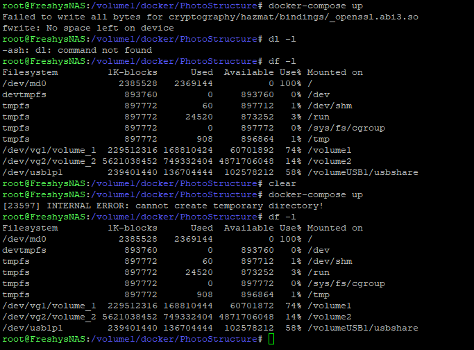 Linux Internal Error Cannot Create Temporary Directory No Space Left On Device Computer