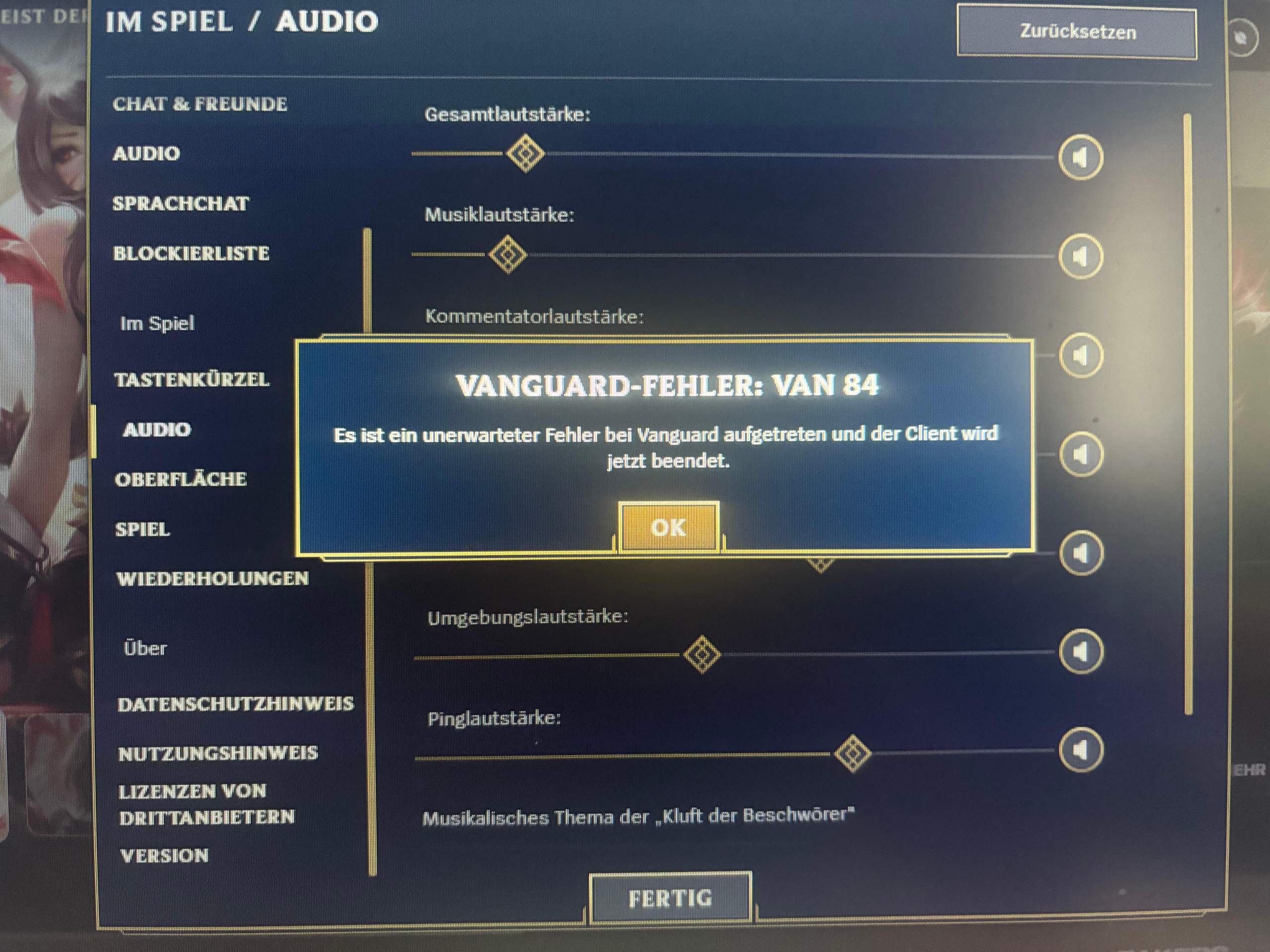 Lol Probleme mit Vanguard? (PC, Computerspiele, League of Legends)