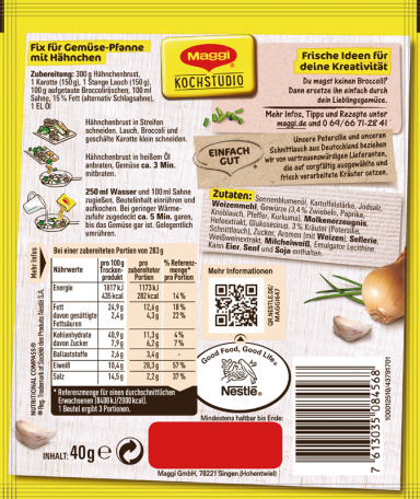 Maggi fix, wie sind die kcal gemeint? (Gesundheit und Medizin, Ernährung)