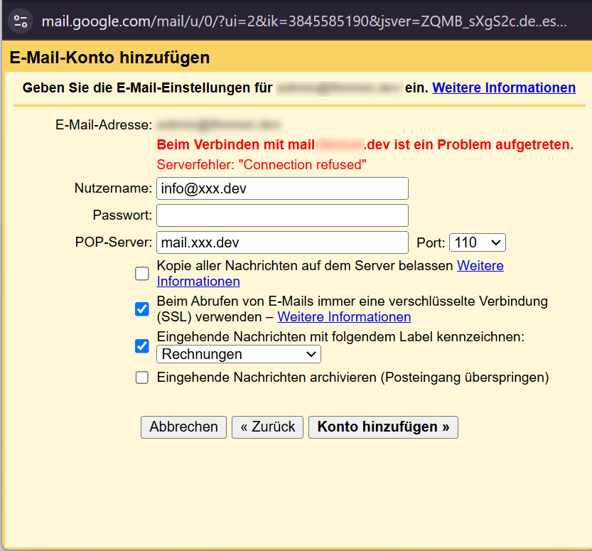 Mailcow mit Gmail verknüpfen? (E-Mail, Mailserver)