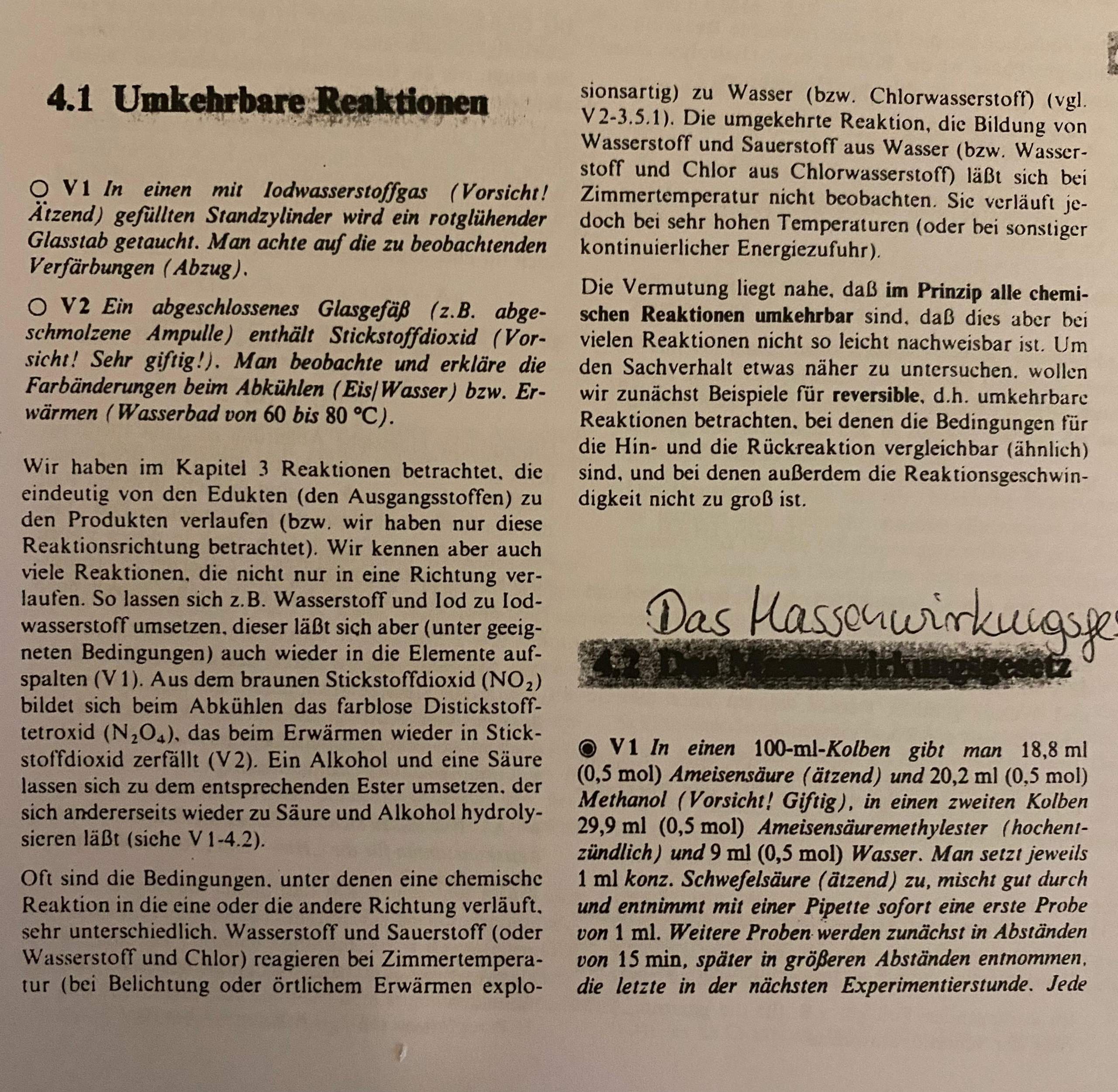 Massenwirkungsgesetz? (Wasser, Formel, Reaktion)