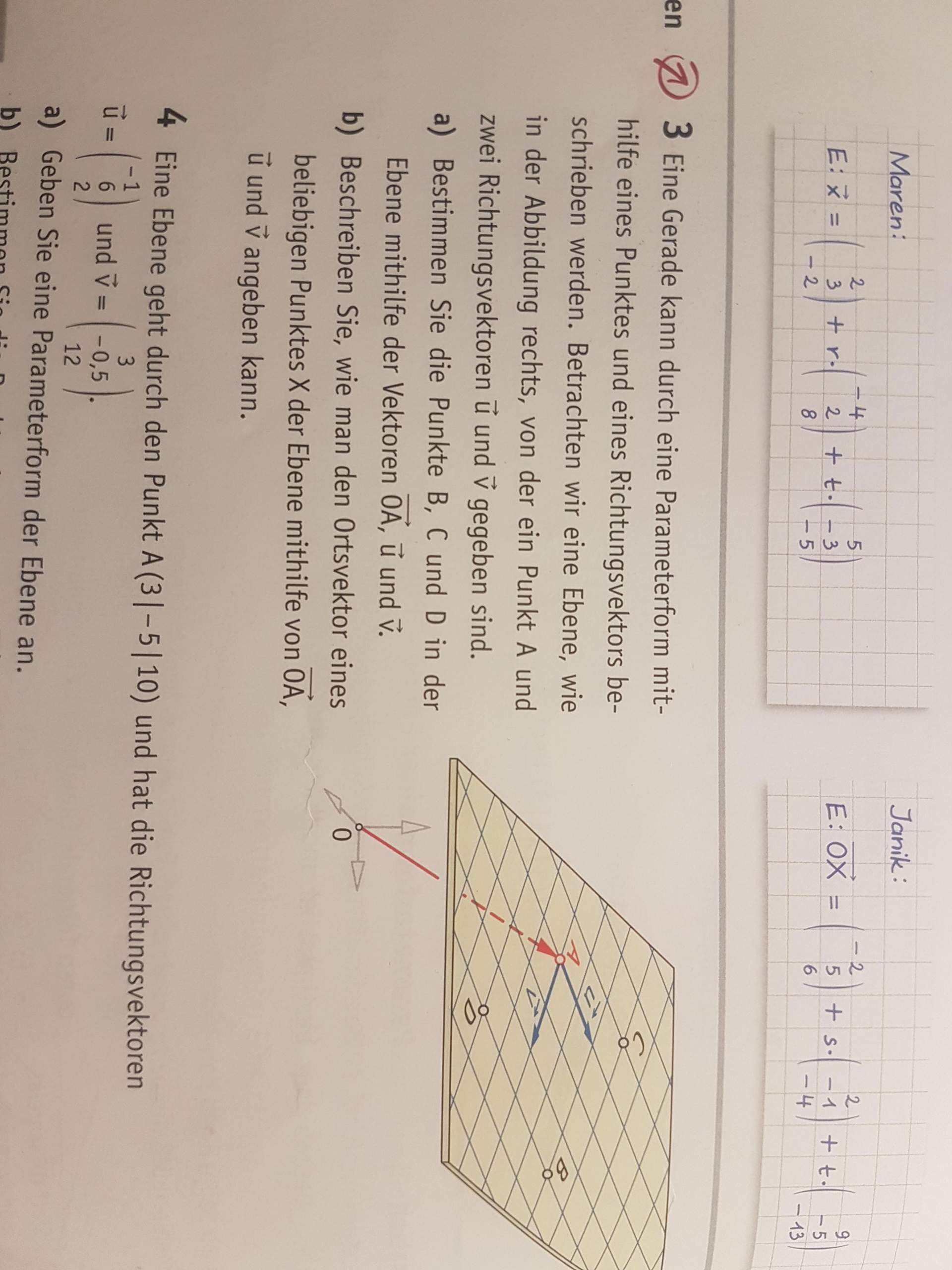 Wie soll die Nummer 3 gehen? (Mathematik, Oberstufe, Vektoren)