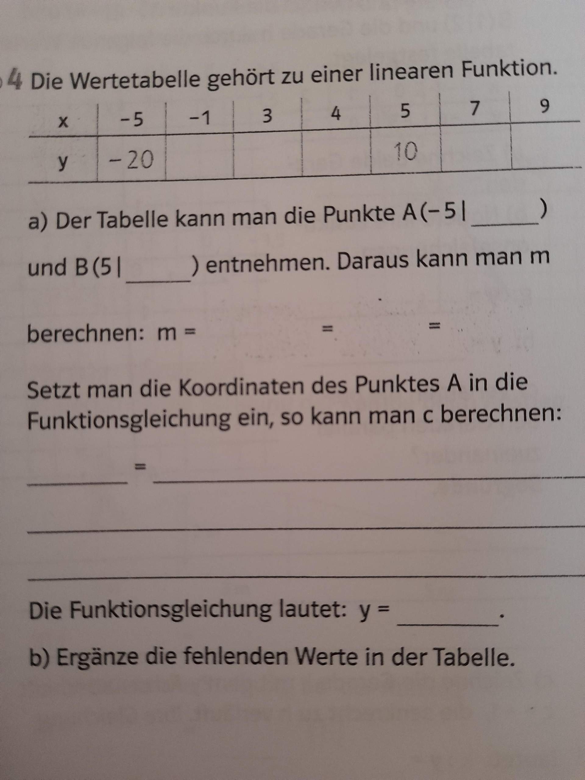 Mathe Arbeitsblatt Lineare Funktionen Hilfe Schule Mathematik