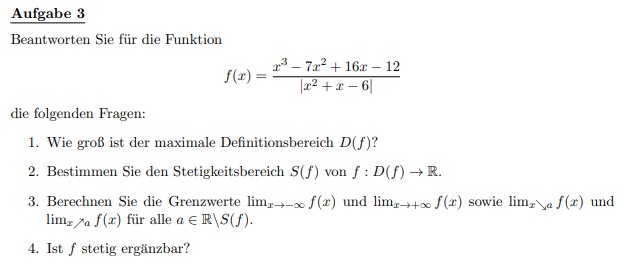 Mathe aufgabe fragen bezüglich faktorisieren und Grenzwert betrachtung ...