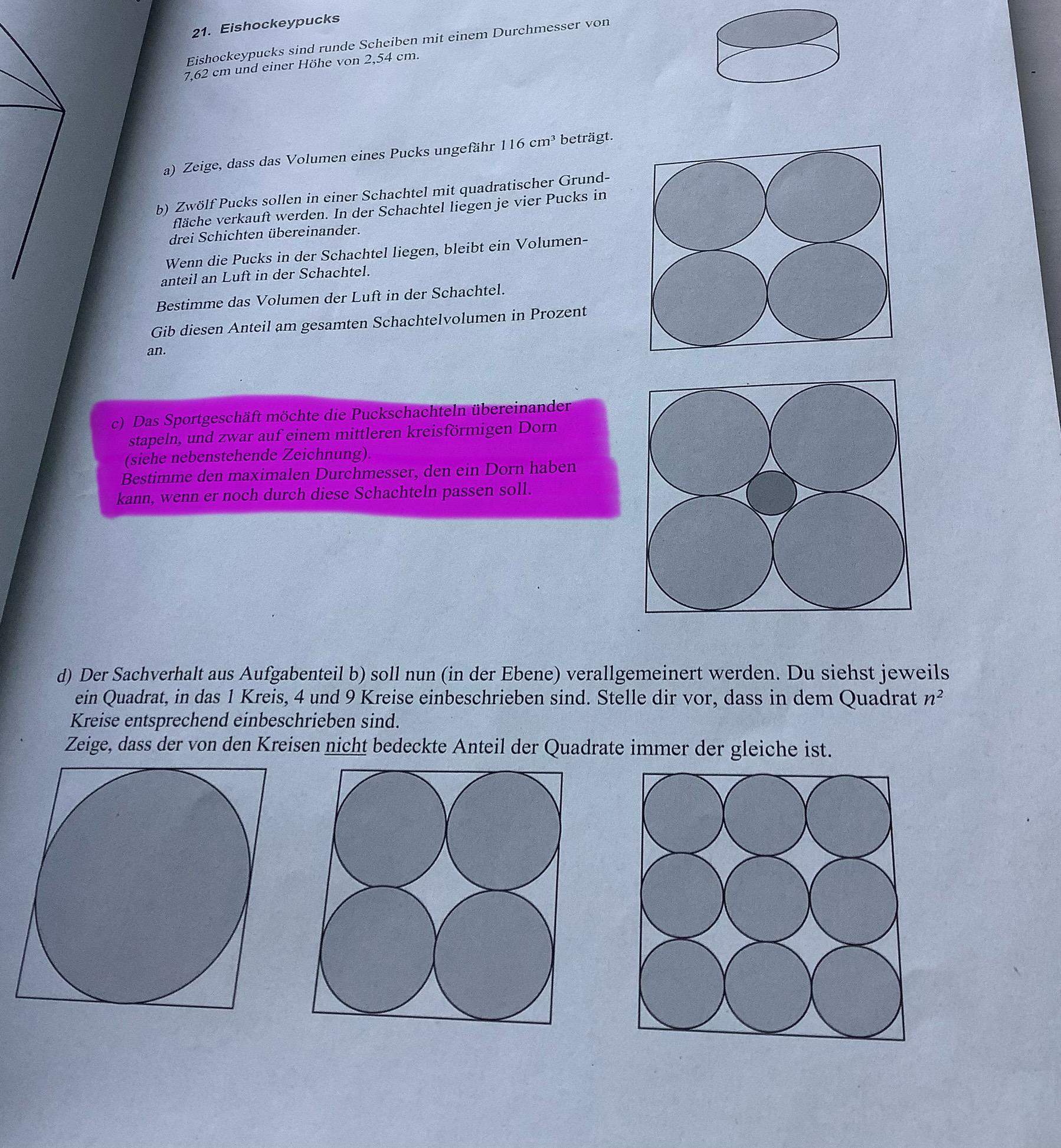Mathe-Aufgabe zum Thema Kreisberechnung? (rechnen, Funktion, Gleichungen)