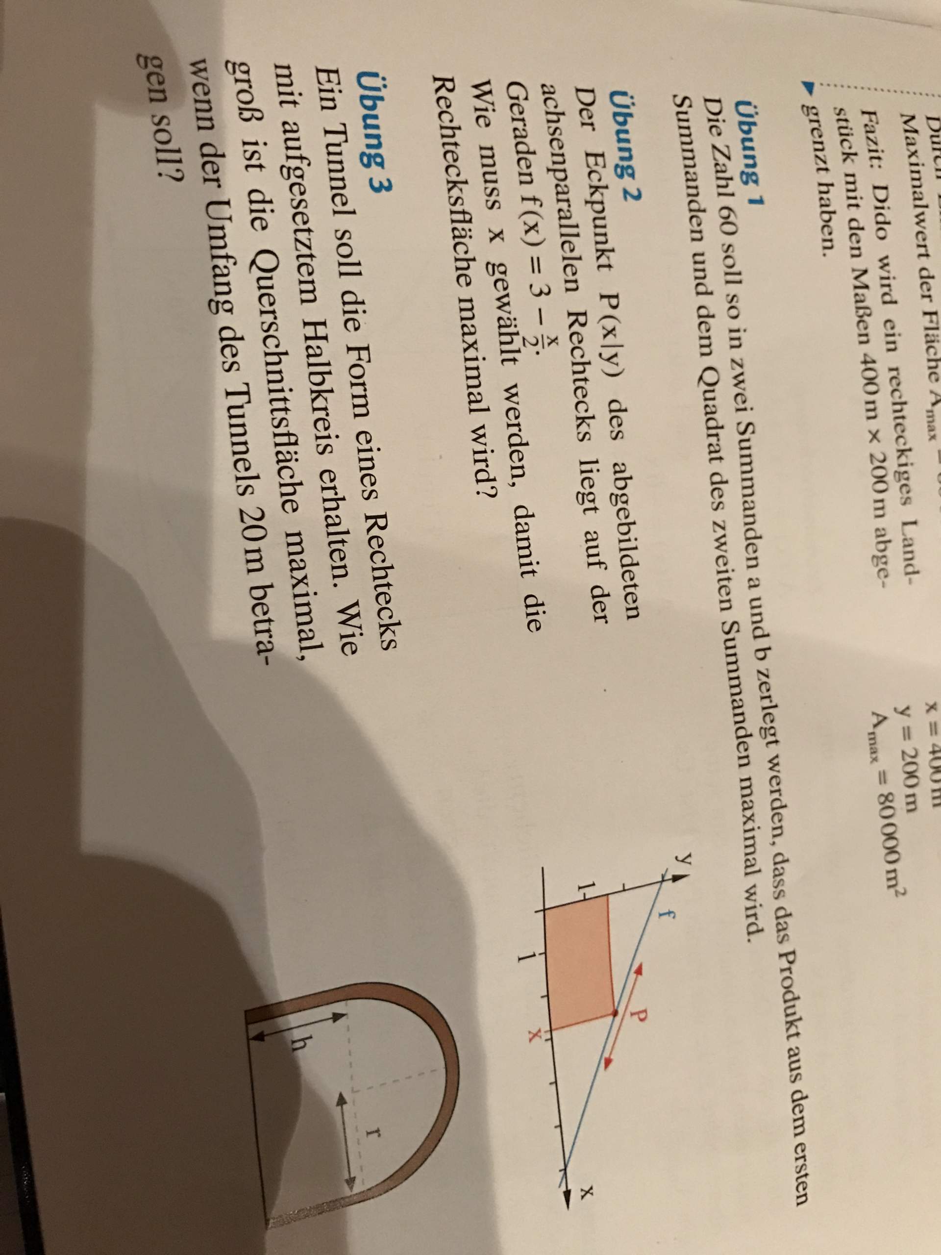 Mathe extremalprobleme definitionsbereich hilfe? (Schule, Mathematik)
