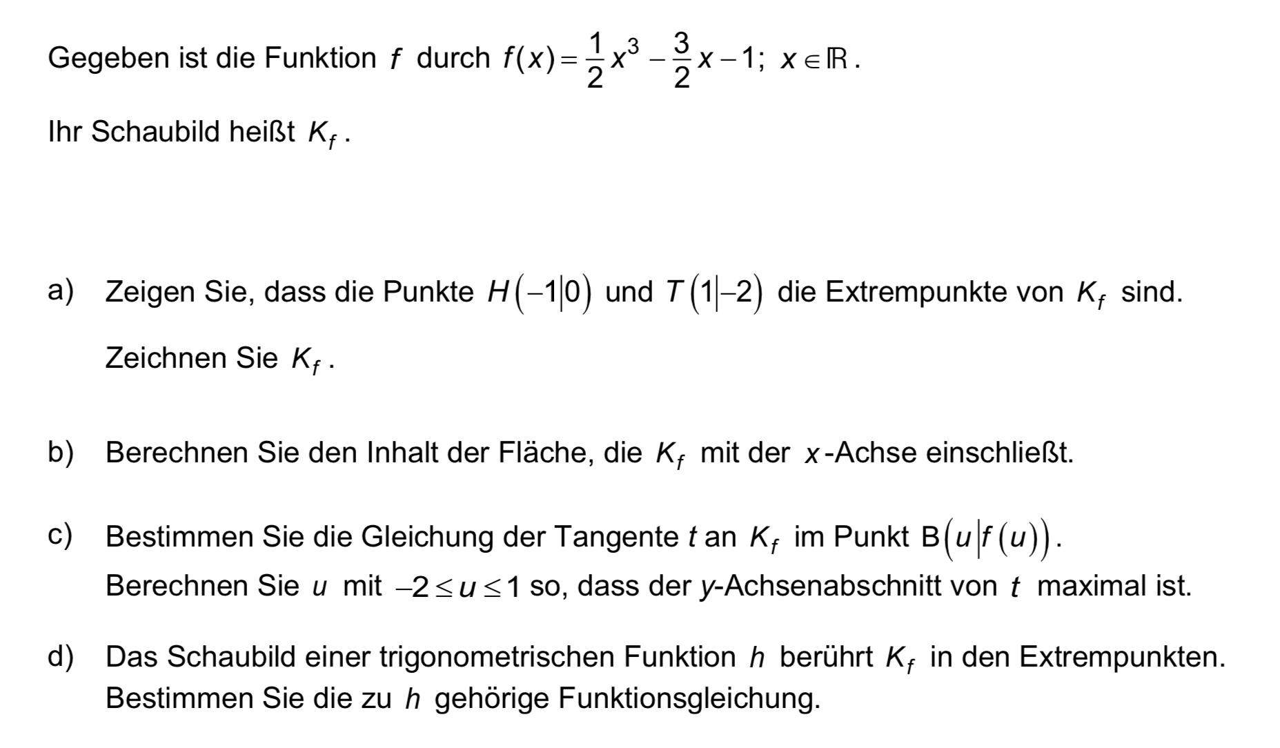[Mathe] Gleichung der Tangente im Punkt B(u|f(u)) bestimmen? (Funktion ...