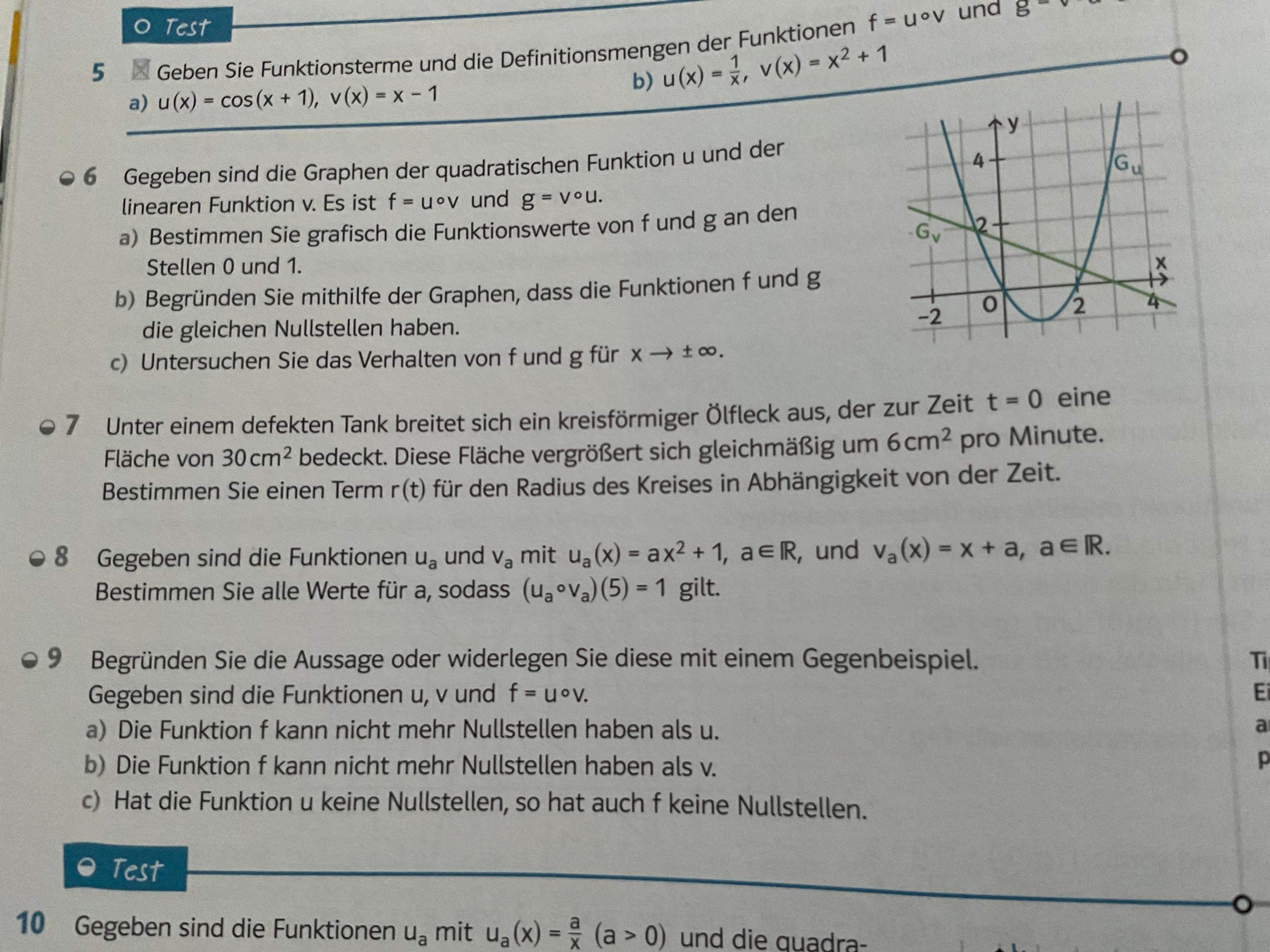 Mathe Hausaufgabe verkettete funktionen? (Funktion, rechnen, Gleichungen)