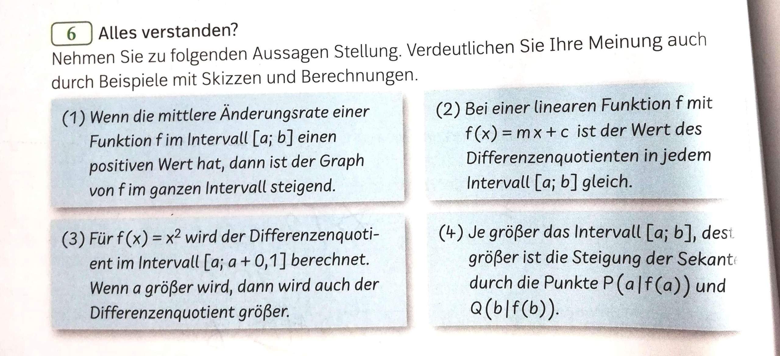 Mathe Hilfe? Aussagen Stellung nehmen? (Schule, Mathematik, Abitur)