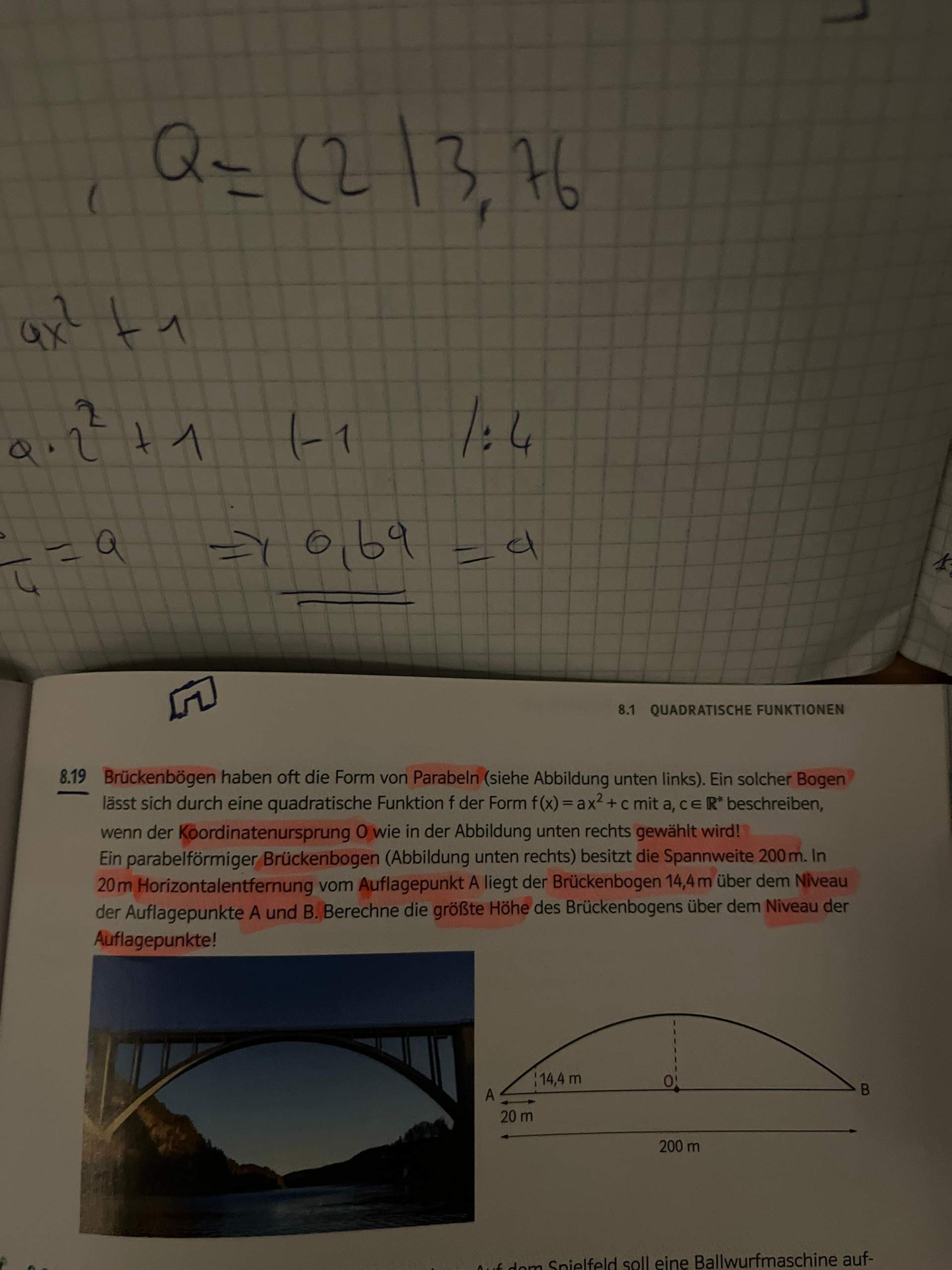 (Mathe) kann mir jemand bei dem bsp helfen? (rechnen, Funktion ...