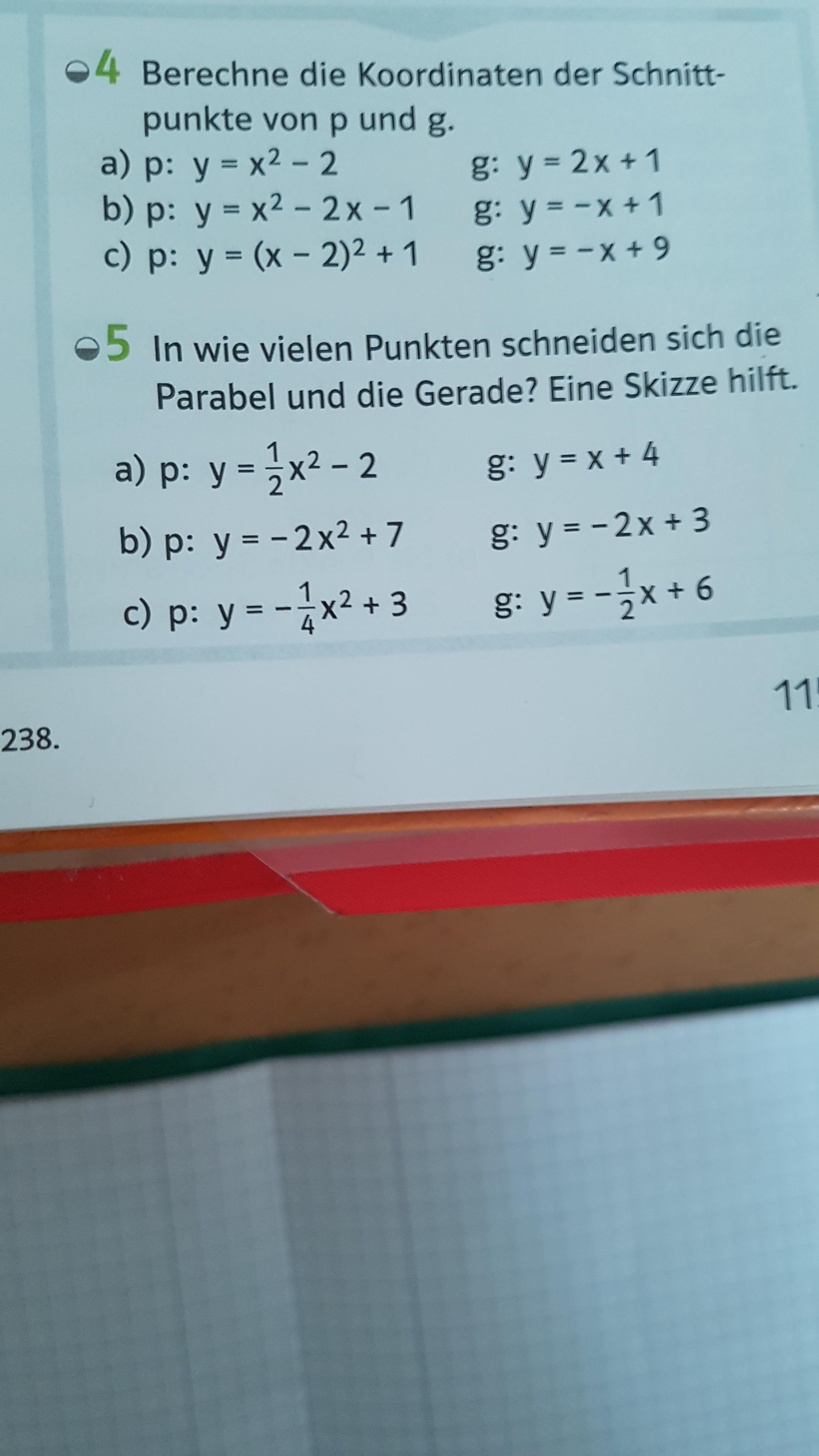 Mathe Koordinaten von Schnittpunkte schriftlich berechnen? (Schule, Mathematik, Rechnung)