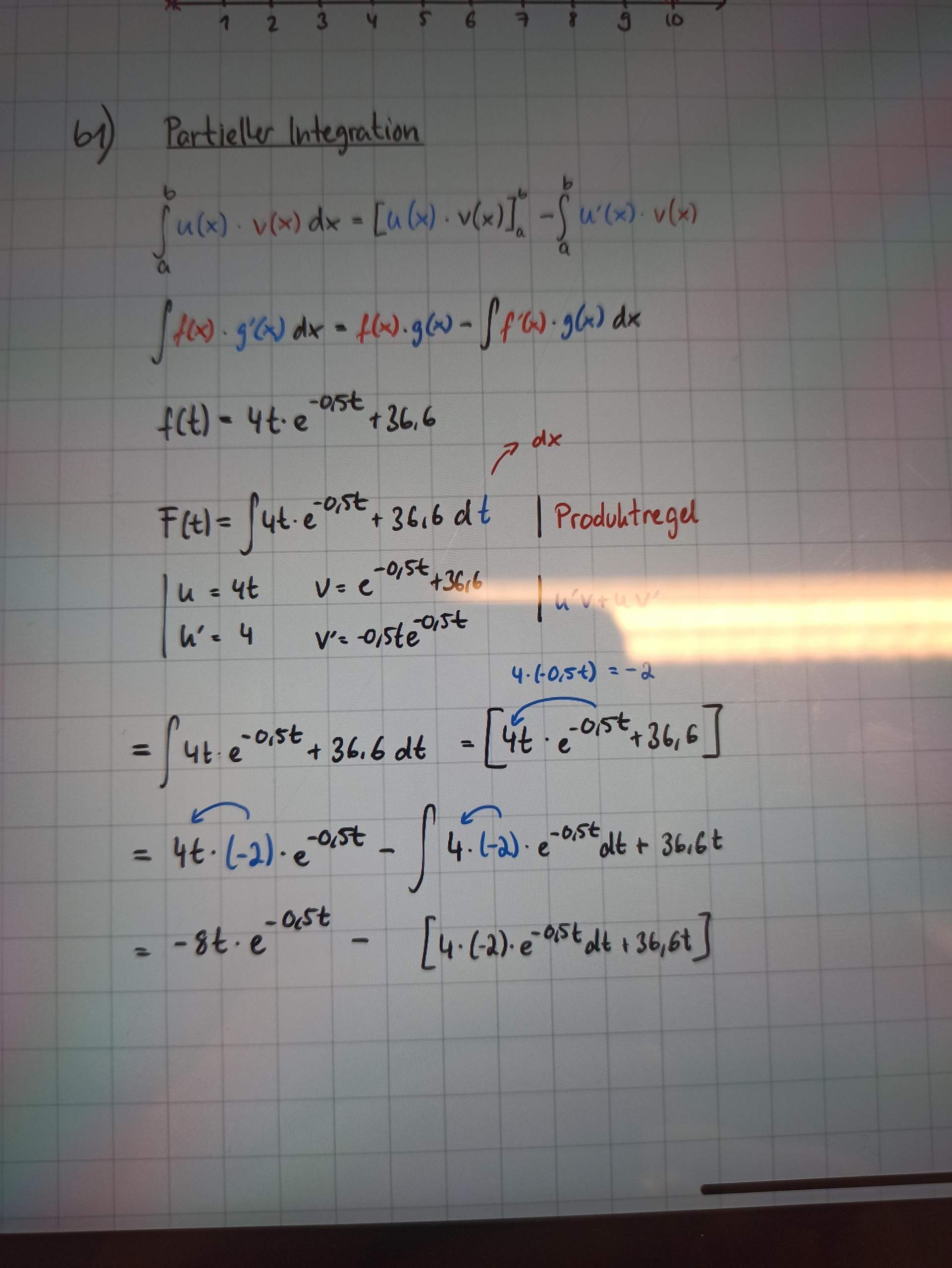 Mathe: Partielle Integration ? (rechnen, Funktion, Gleichungen)