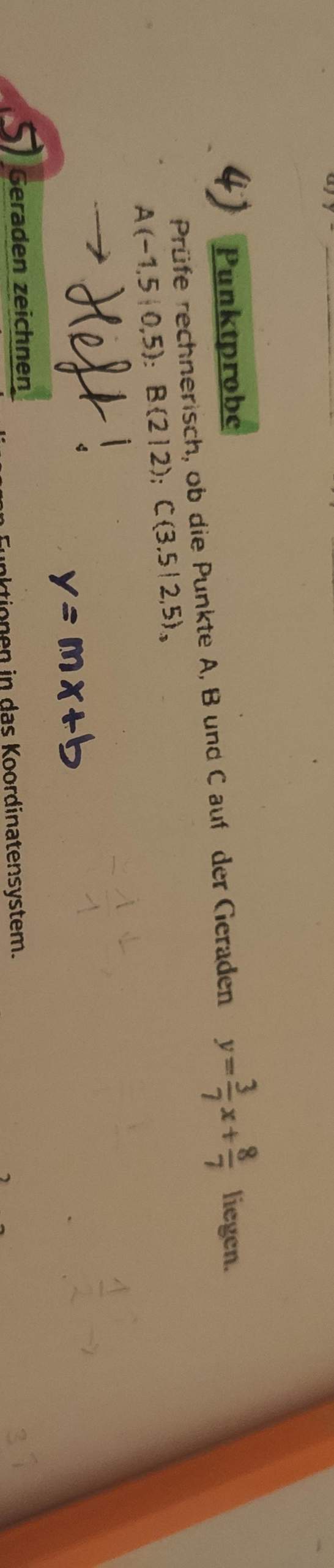 Mathe Punktprobe mit Bruch? (rechnen, Mathematiker, Funktionsgleichung)