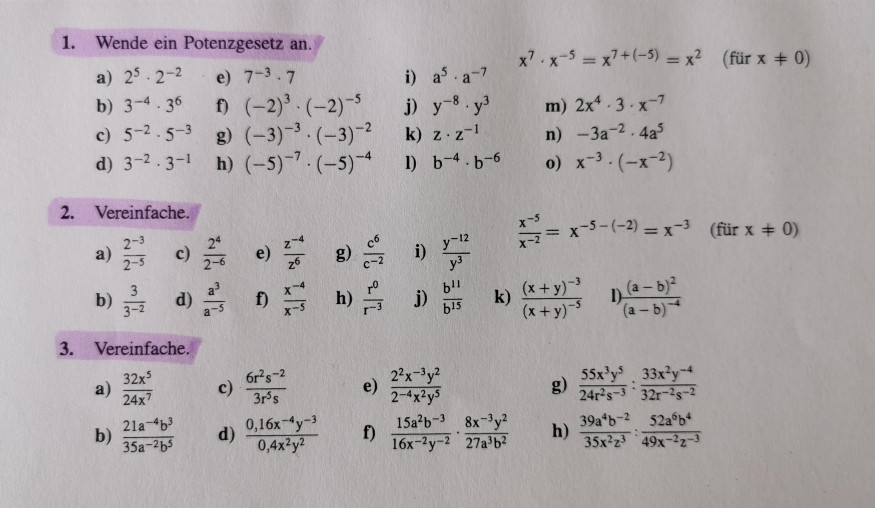 Mathe: Rechnen mit Potenzen mit ganzzahligen Exponenten? (Schule ...
