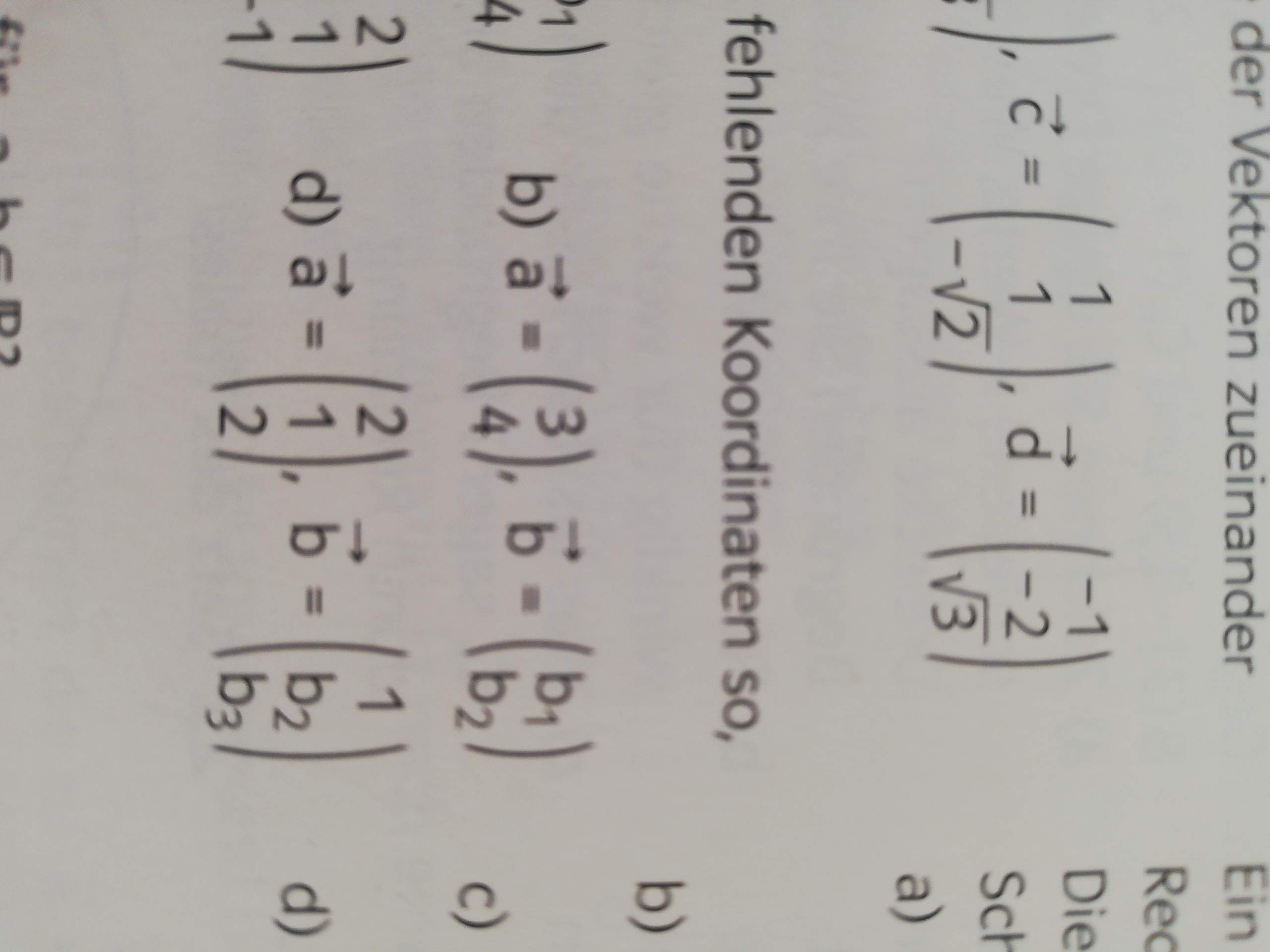 Mathe Vektoren orthogonal? (Schule, Mathematik)