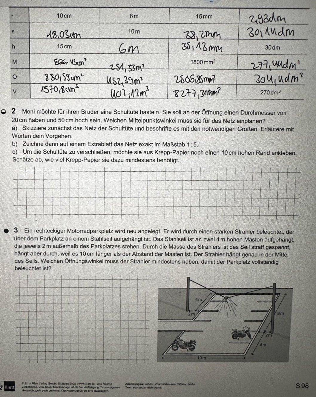 Matheaufgabe vom Klett-Verlag? (rechnen, Rechenweg)