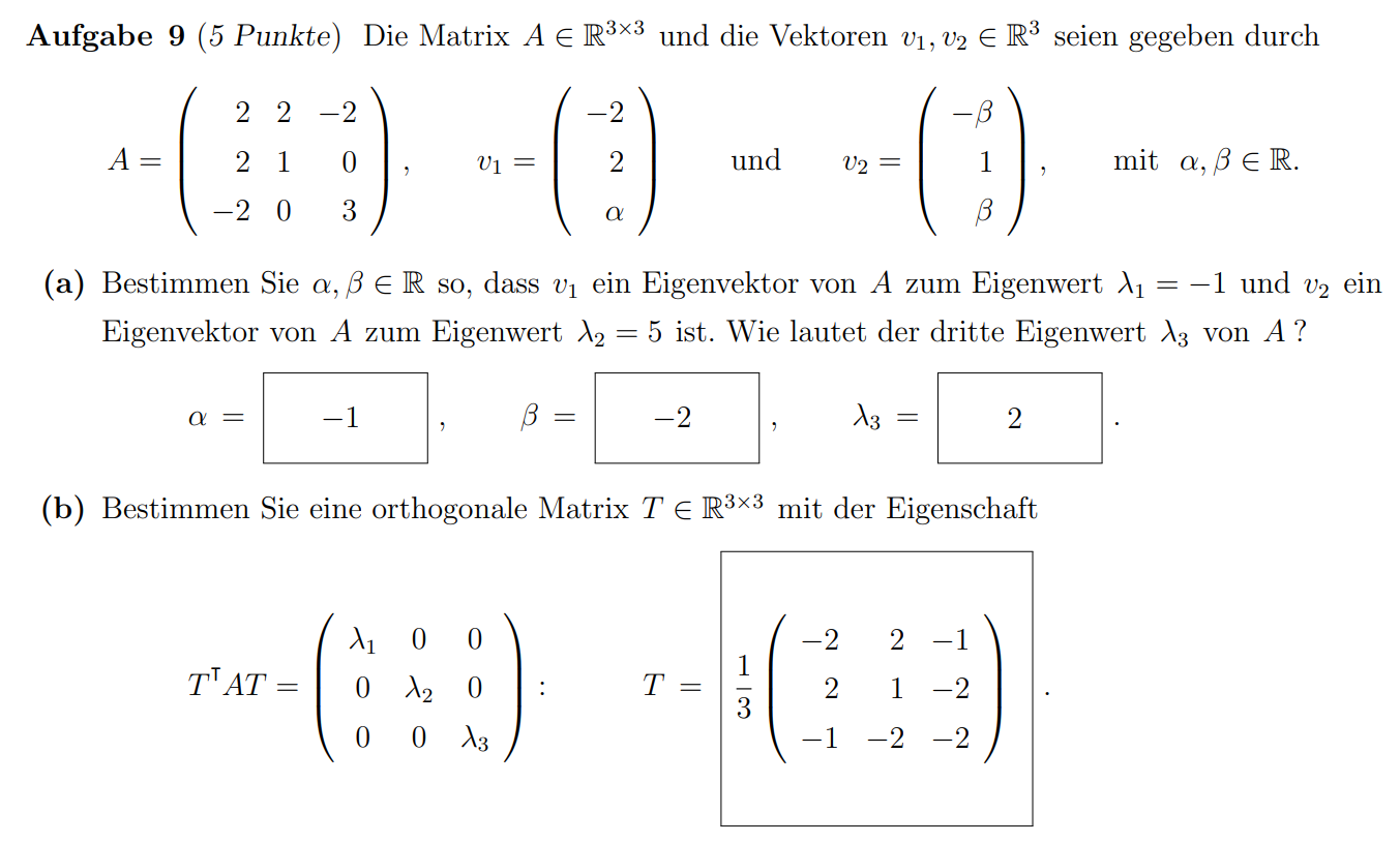 Matrix berechnen? (rechnen, Funktion, Gleichungen)
