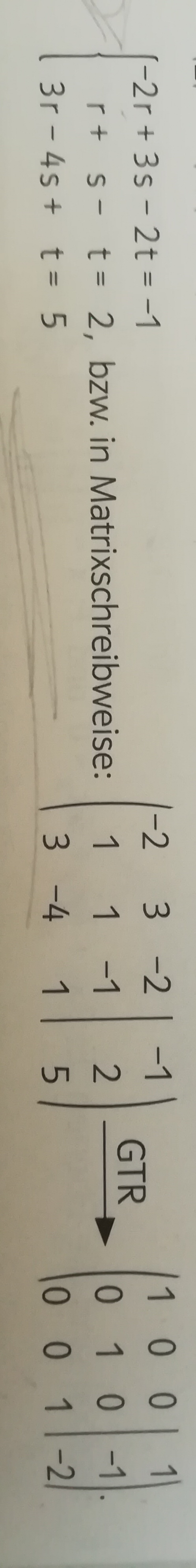 Matrix Rechnung mit Strich? (Mathe, Mathematik, Abitur)