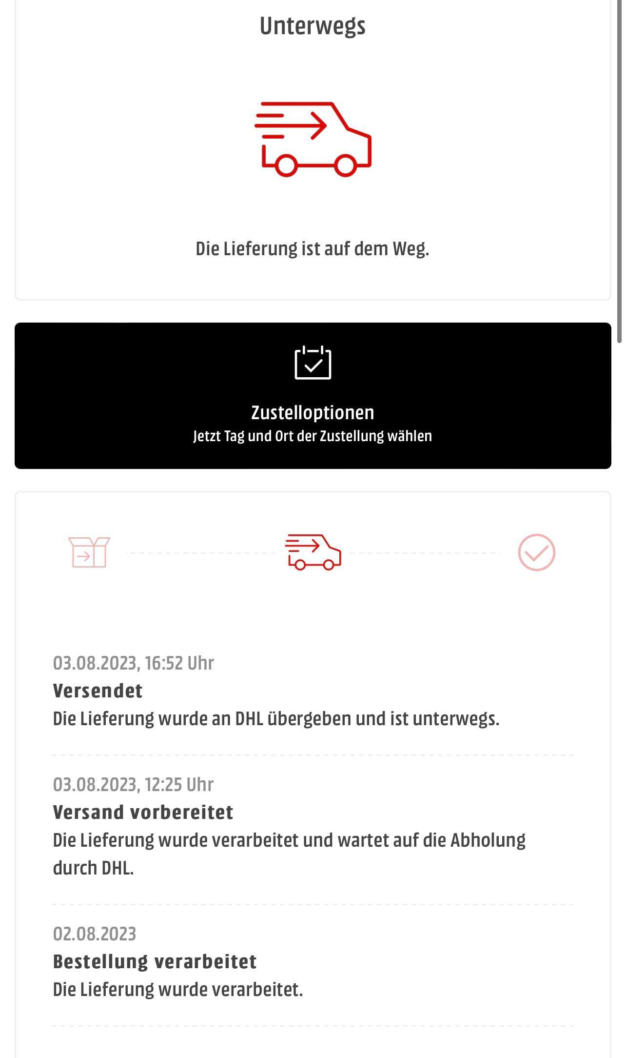 Media Markt andere Status als DHL?? (Deutschland, Post, Versand)