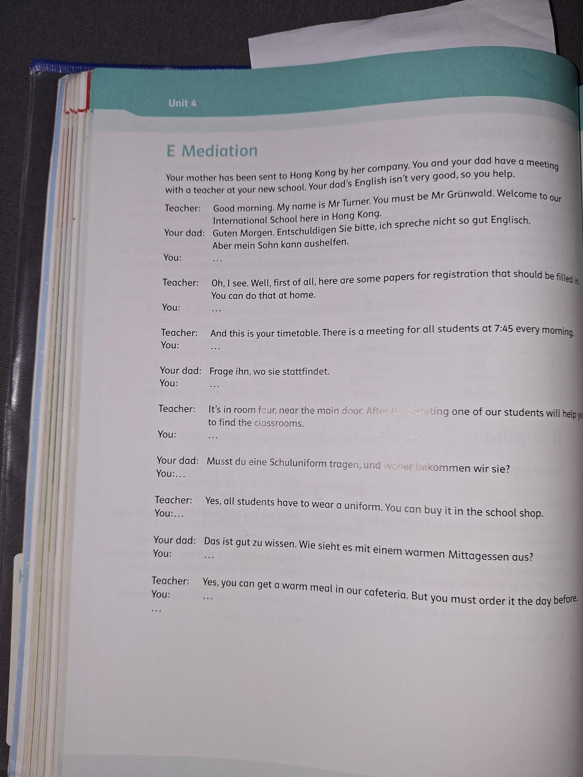 Mediation? (Englisch, Grammatik, Übersetzung)