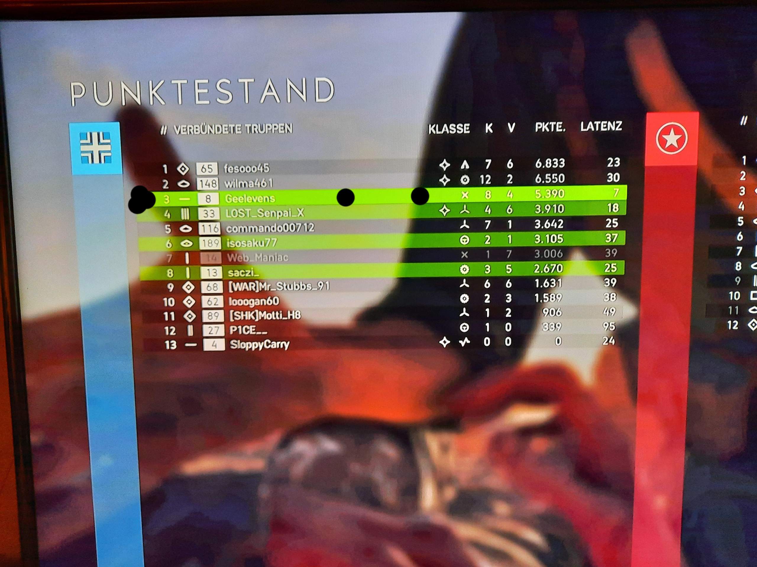 Meine Latenz bei Battlefield 5 ist sehr niedrig (7) im Vergleich zu ...