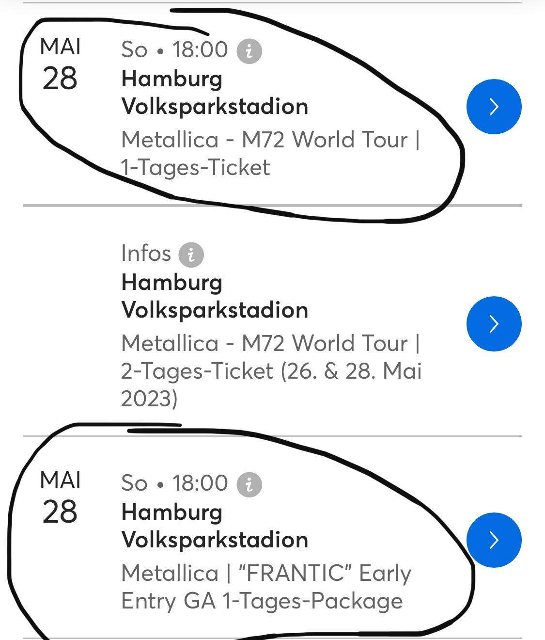 Metallica Konzert? (Rock, Metal, Konzertkarten) Metallica Konzert? (Rock, Metal, Konzertkarten)