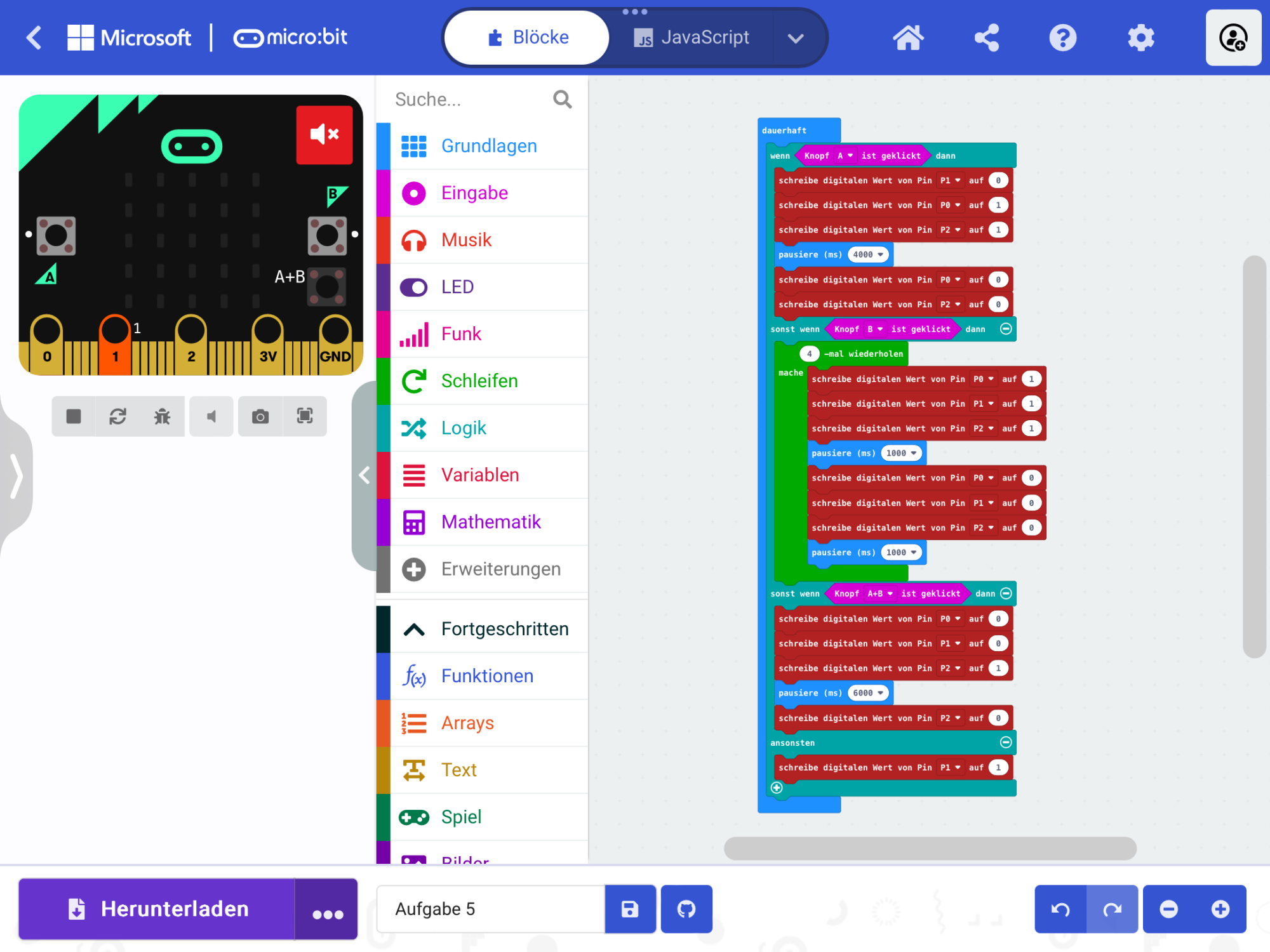 Micro bit Programm? (Computer, Logik)