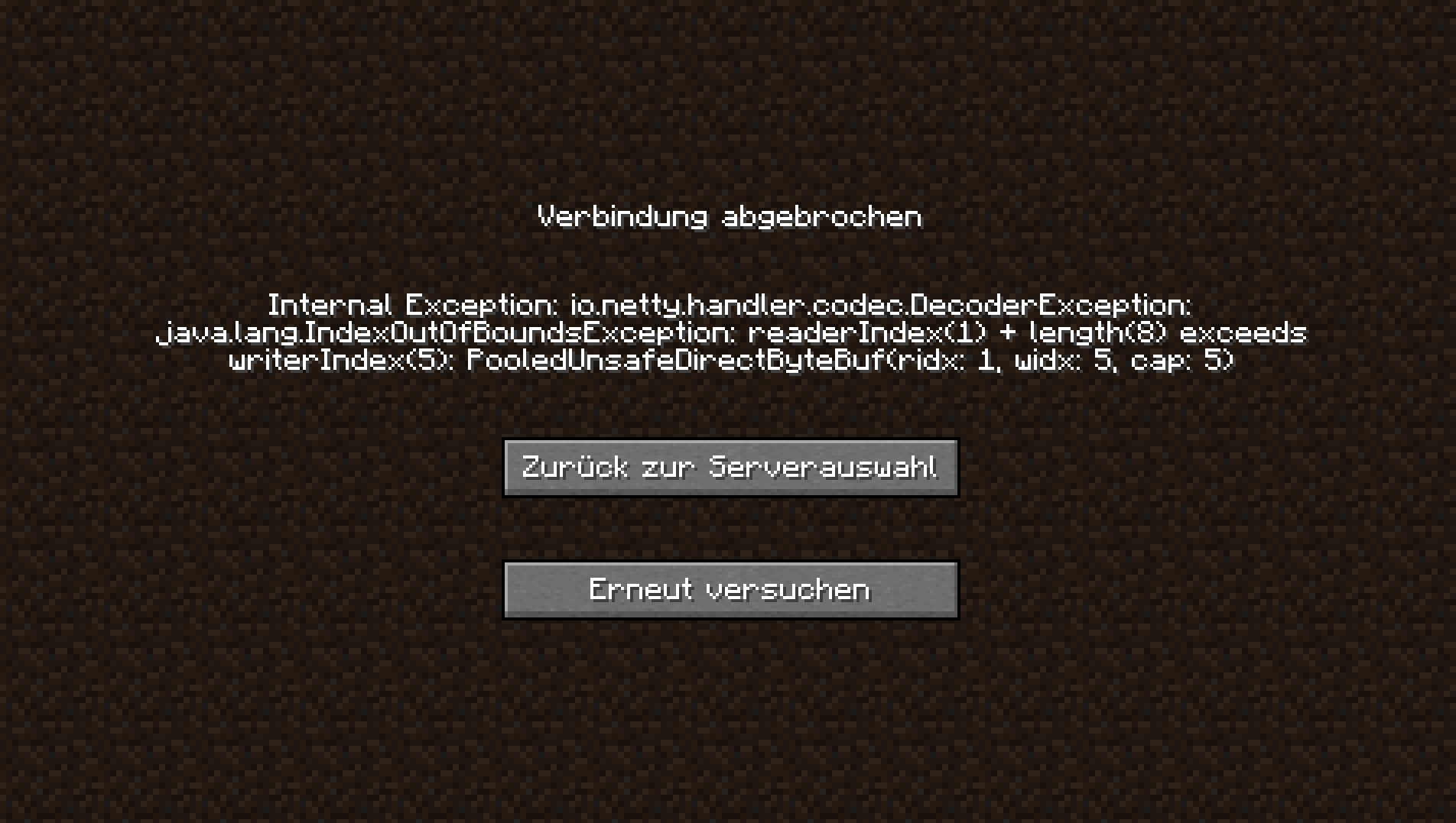 Minecraft 1.20.2 Fehlermeldung wenn ich auf meinen Server möchte? (PC ...