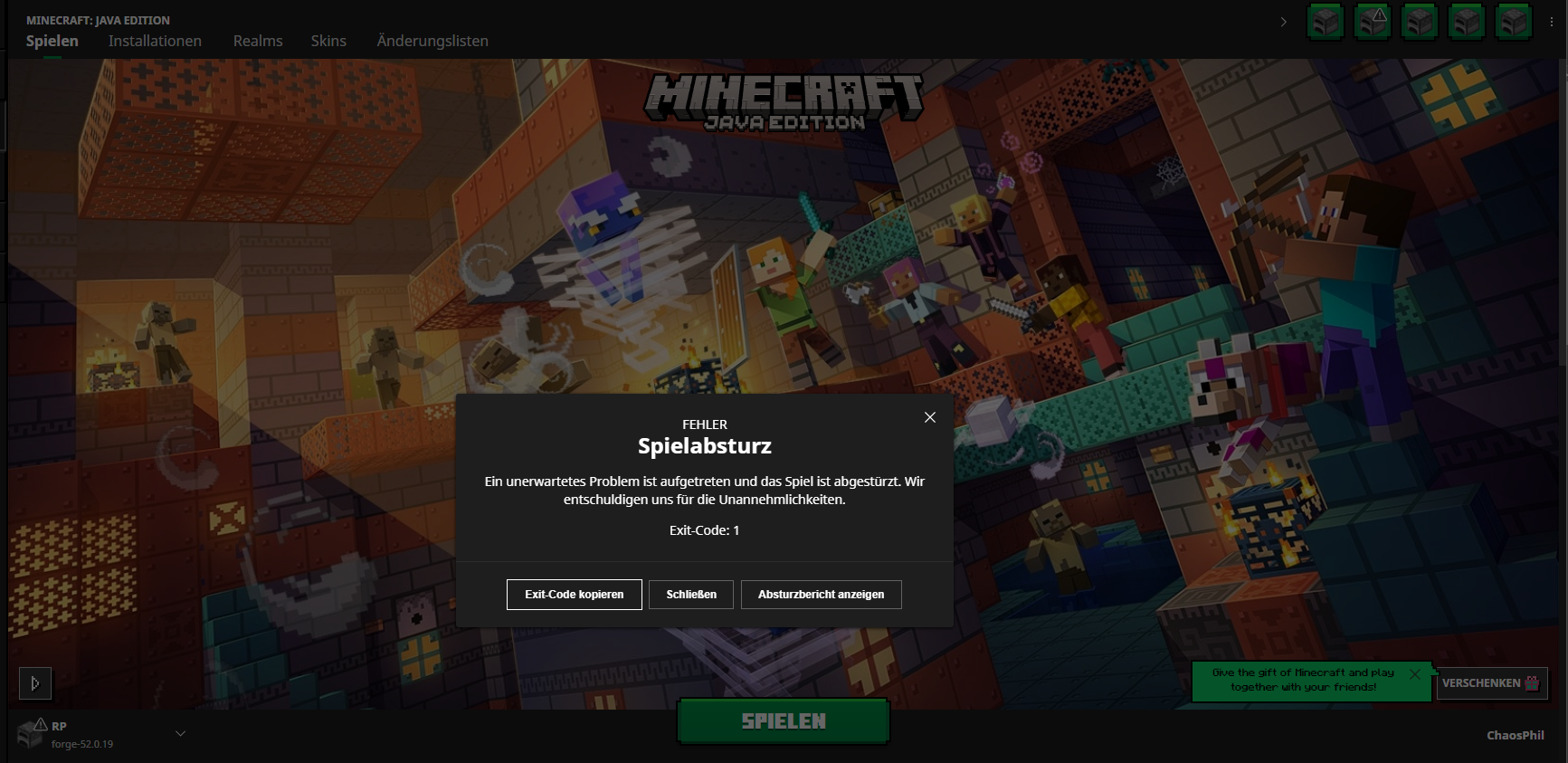 Minecraft Absturz beim starten eines Servers in CurseForge? (PC, Computerspiele, Minecraft Server)