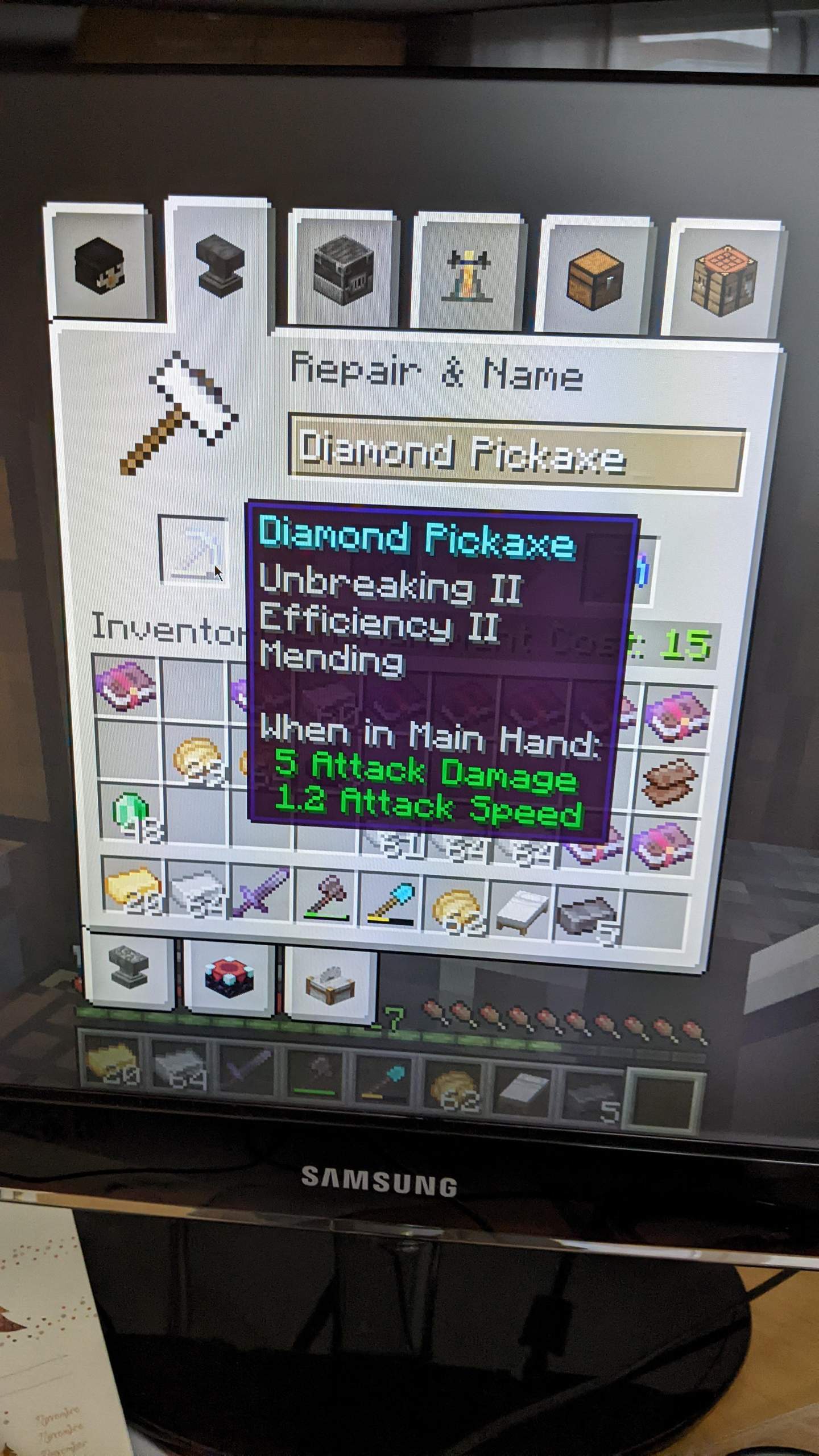 Minecraft anvil Bug? (Java, Minecraft Server, Glitch)