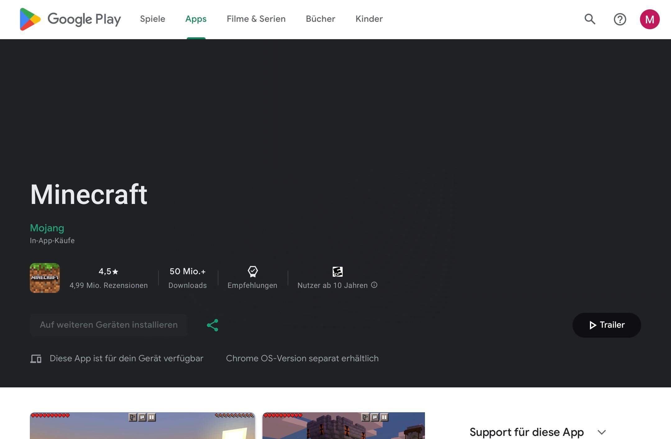 Minecraft Apple und Android? (iOS, Google Play Store, App Store)