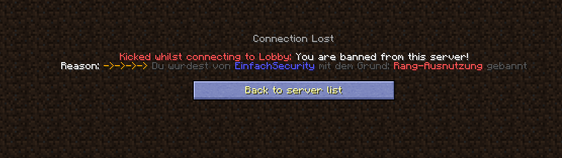 Minecraft Ban Message umändern? (Computer, Spiele und Gaming, Server)