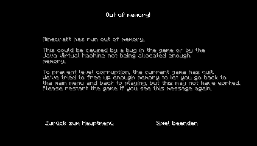 Minecraft crash run out of memory? (Technik, Mods)