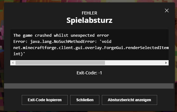 Minecraft Error? (PC, Mods, Minecraft Java Edition)