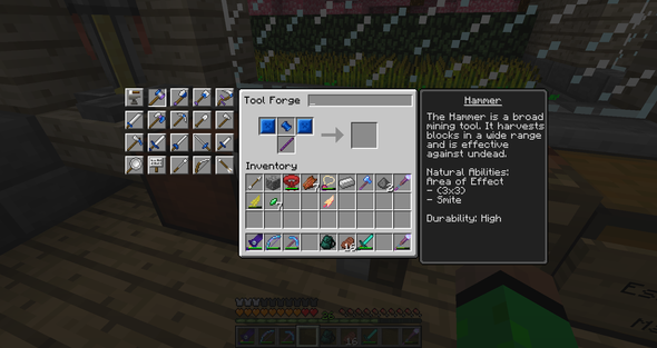 Minecraft hexxit Cobalt Hammer (Tinkers Construct, crafting)