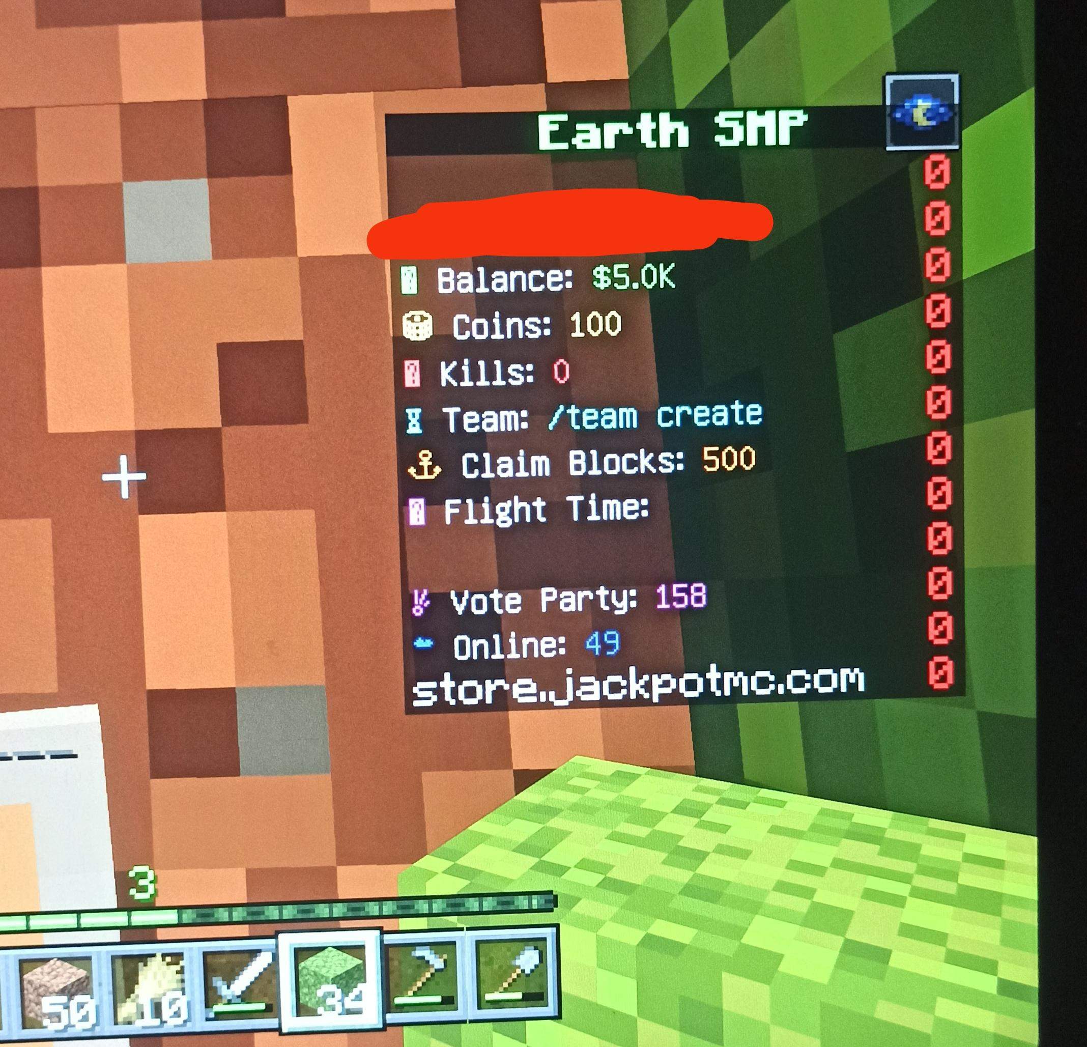 Minecraft: Jackpotmc wie kann ich diesen Earth SMP (oder Scoreboard ...